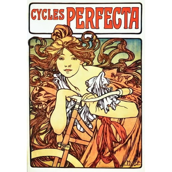 Decor Poster.Interior design Art Nouveau.Perfecta vintage bicycle. 11 x ...