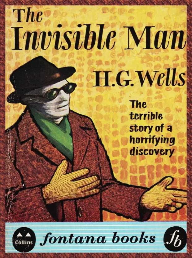 .Decor Poster.Room home wall.Retro book cover H.G.Wells The invisible ...