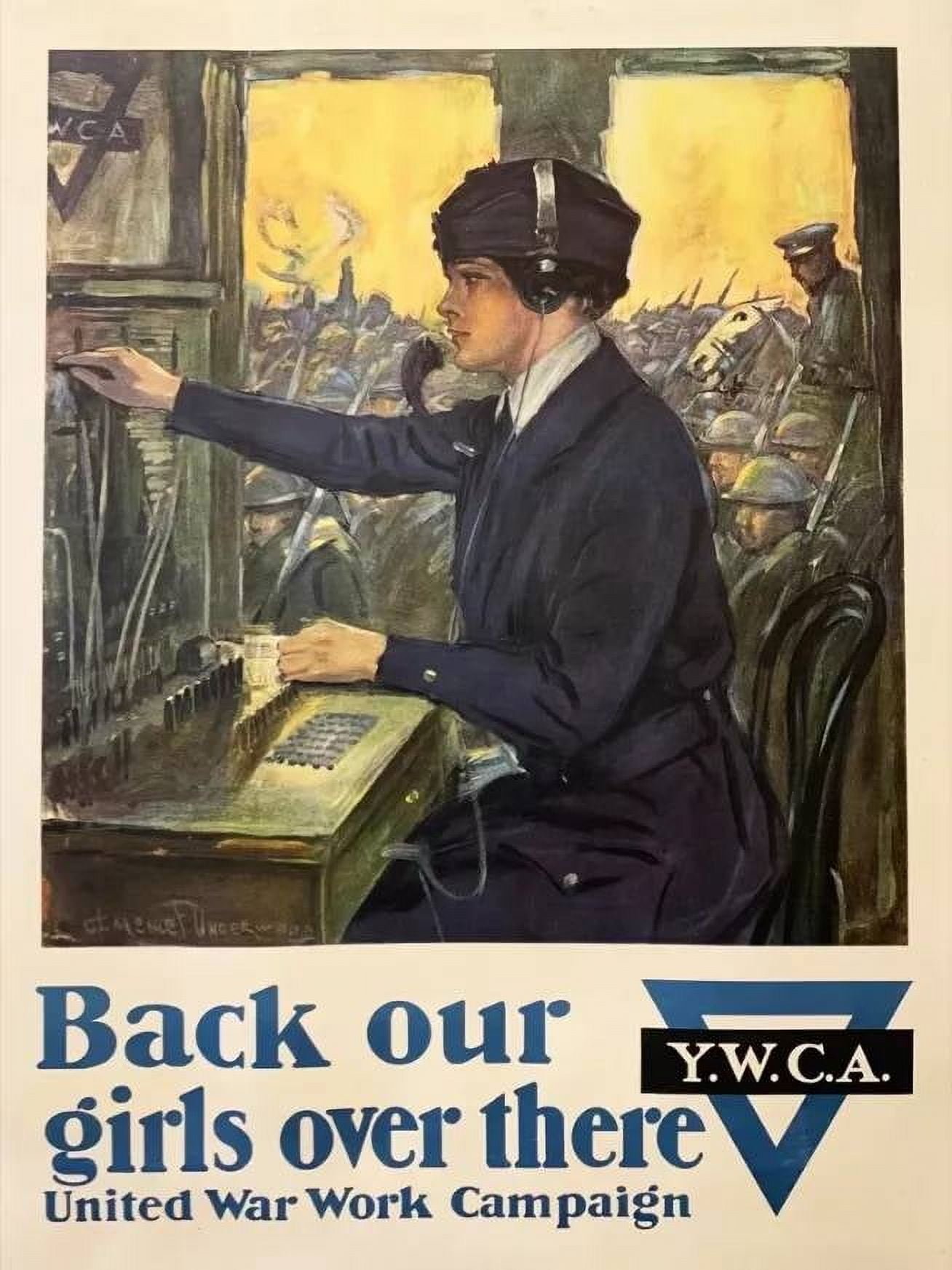 .Decor Poster.Room interior.Home Wall art.YMCA girl war radio operator ...