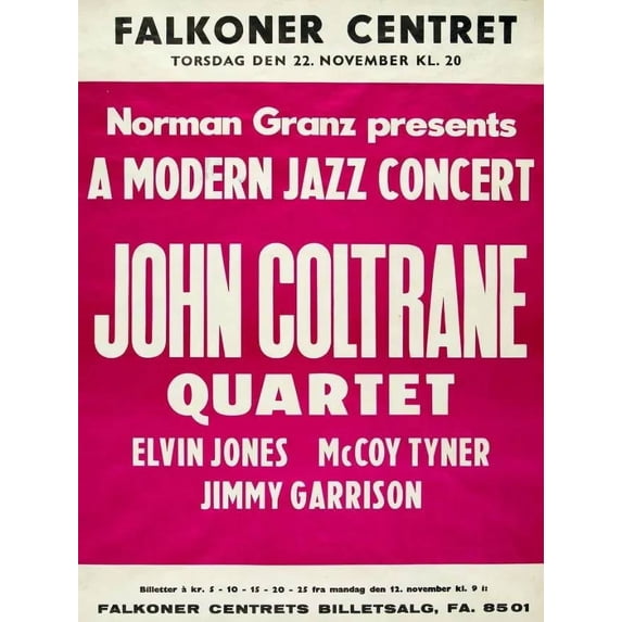 .Decor Poster.Room interior.Vintage home wall art.Coltrane Jazz concert ...