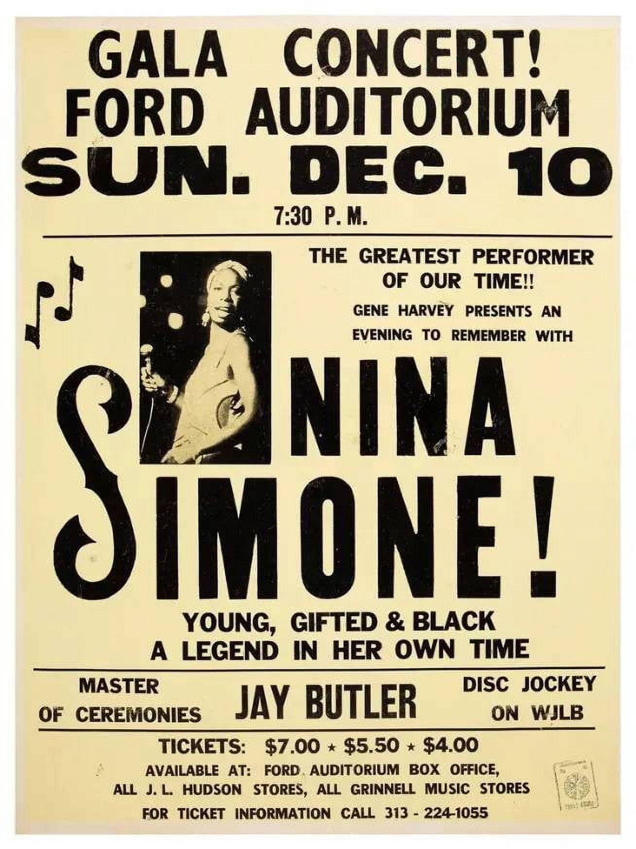 .Decor Poster.Room interior.Vintage home wall art.Nina Simone concert ...