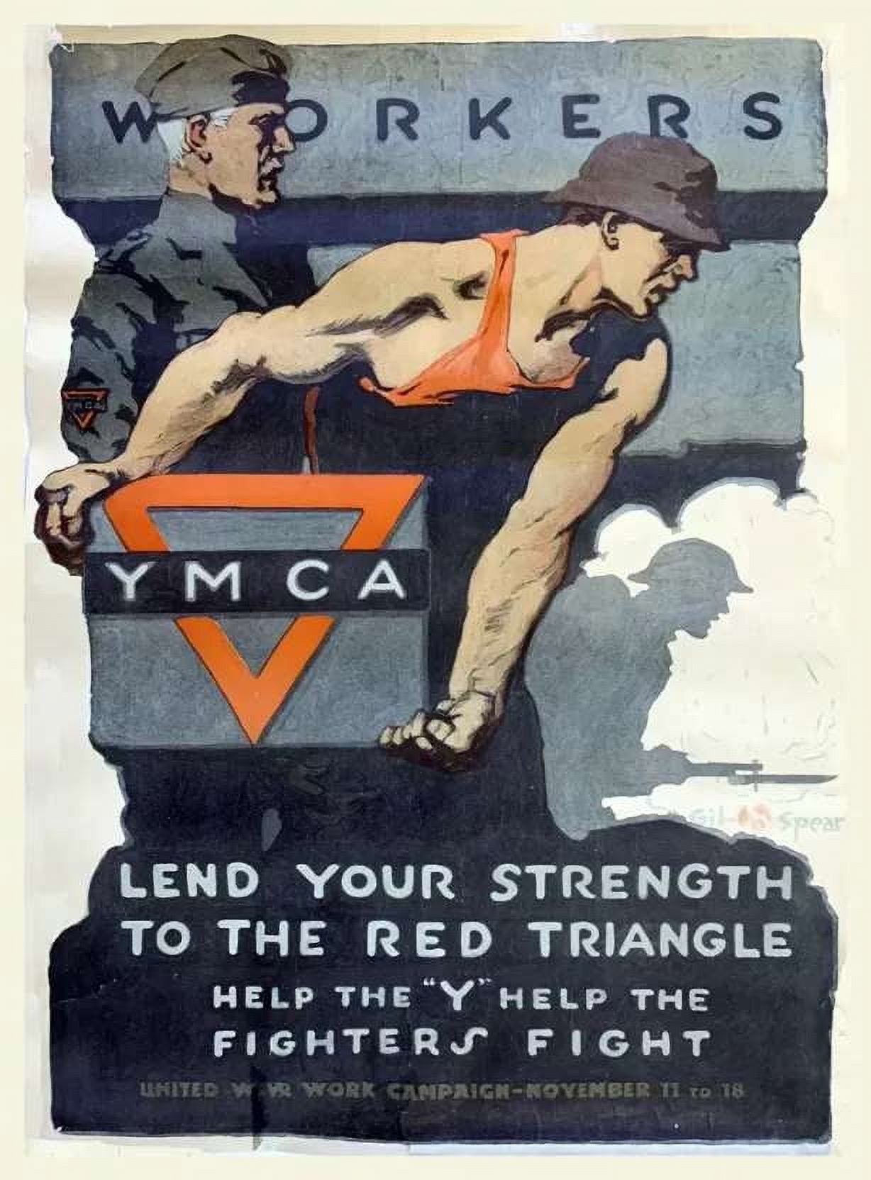 .Decor Poster.Room interior.Vintage home wall art.YMCA workers.U.S history 24 x 36 Inch Poster ...