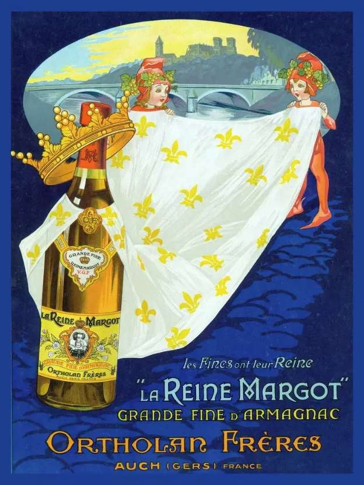 .Decor Poster.Room interior.Vintage wall art.Queen Margot French wine ...