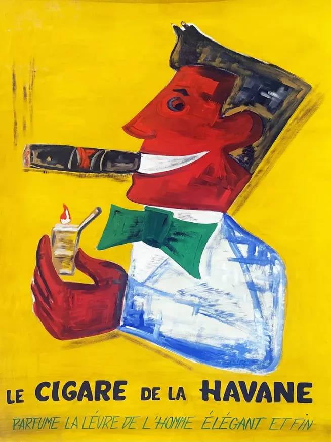 .Decor Poster.Room wall.Home vintage design.Pre-Castro Cuban cigar ...