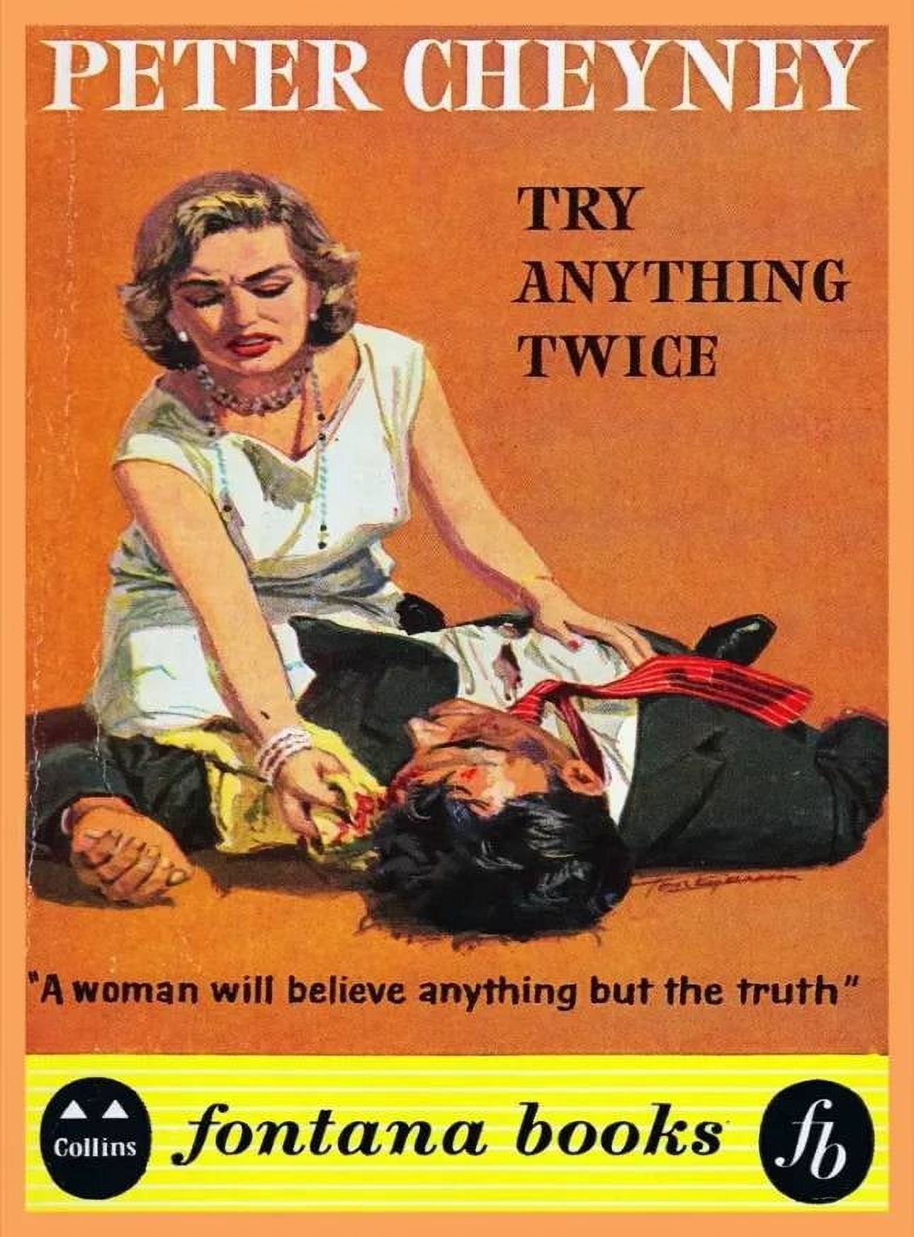 .Decor Poster.Room wall.Retro book cover Peter Cheyney Try anything ...