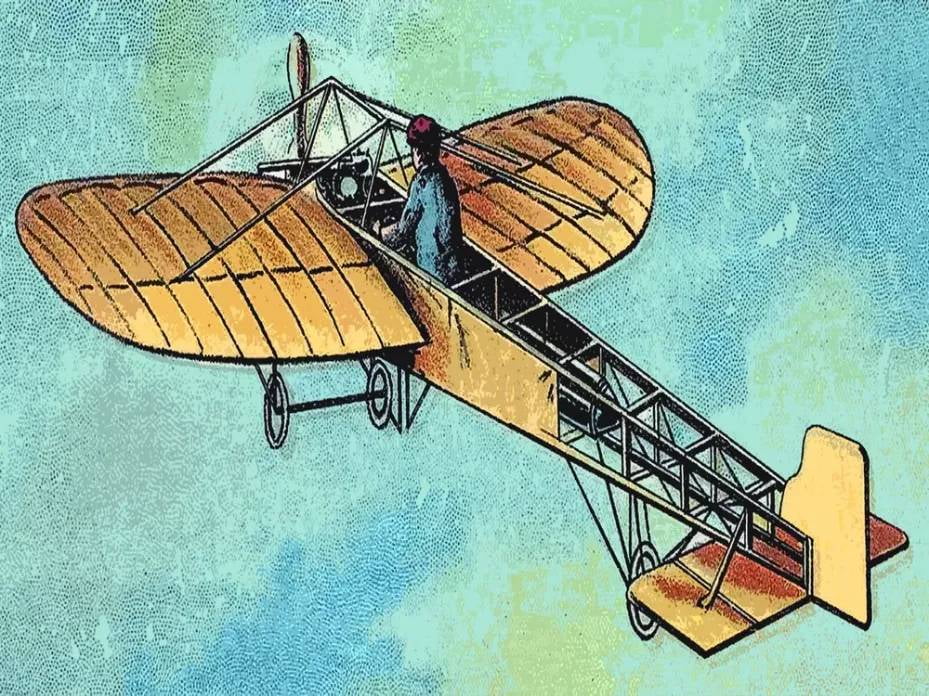 .Decor Poster.Room wall.Vintage Interior design.Early airplane from ...