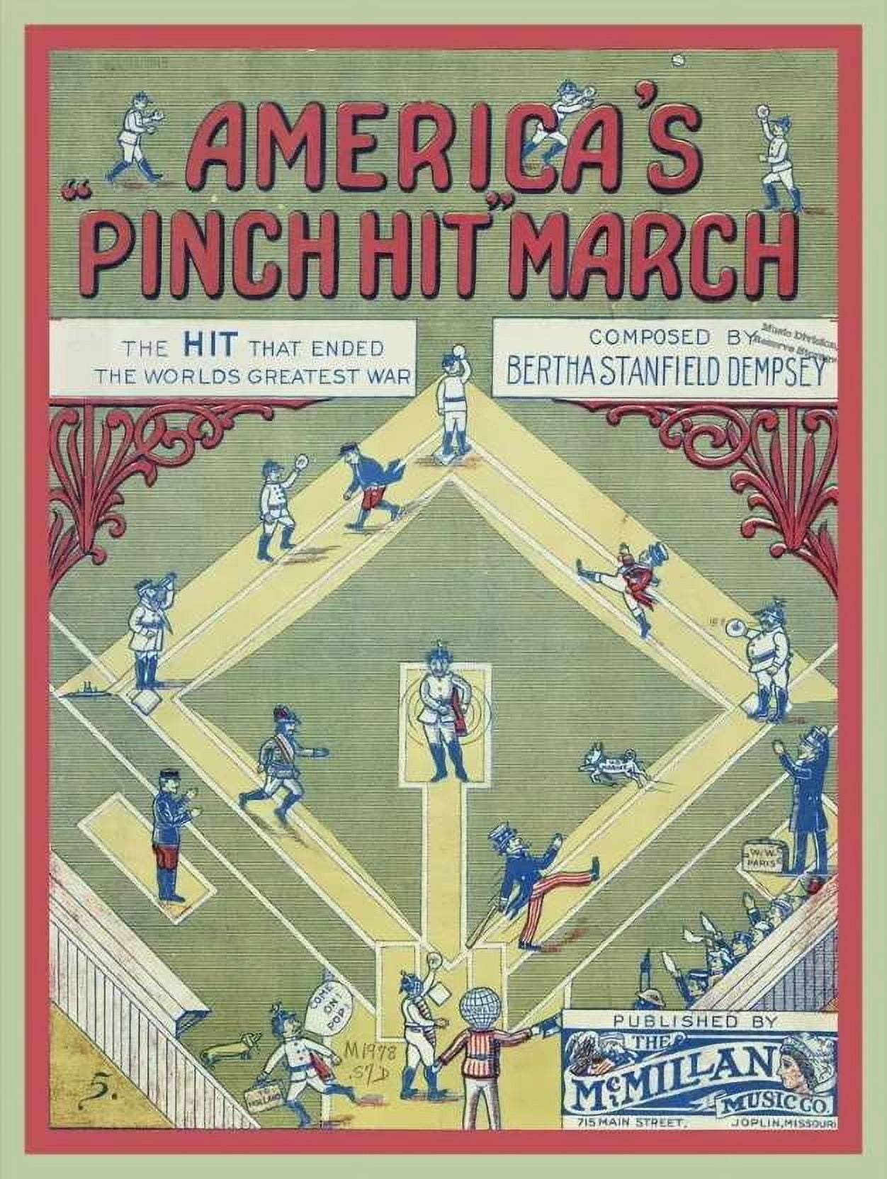 .Decor Poster.Room wall.Vintage home design.America Pinch hit baseball ...