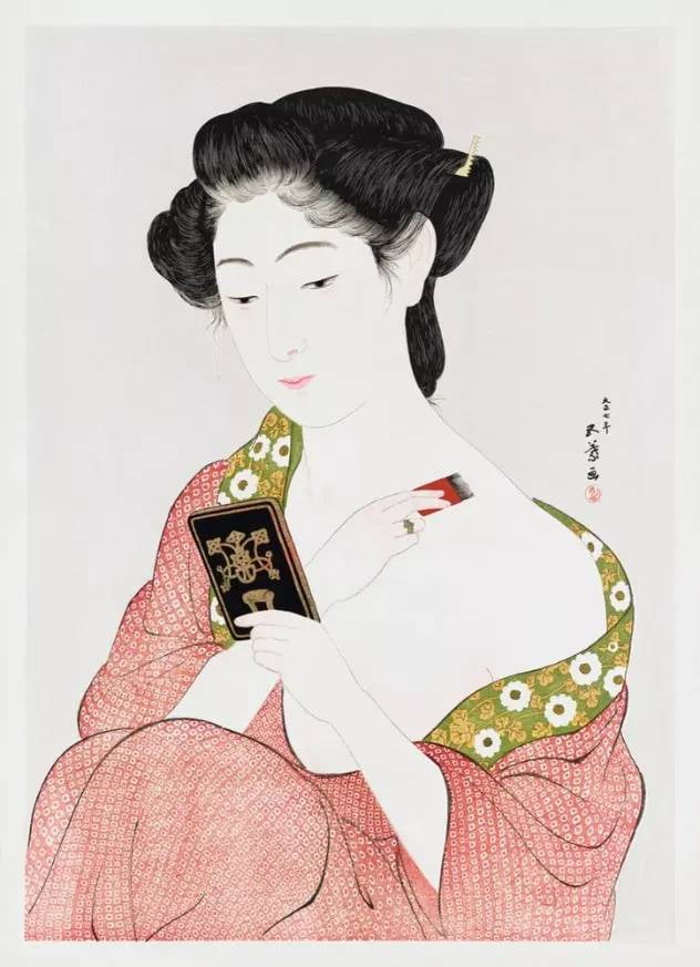 .Decor Poster.Room wall art.Hashiguchi Goyo painting.Japanese Geisha ...