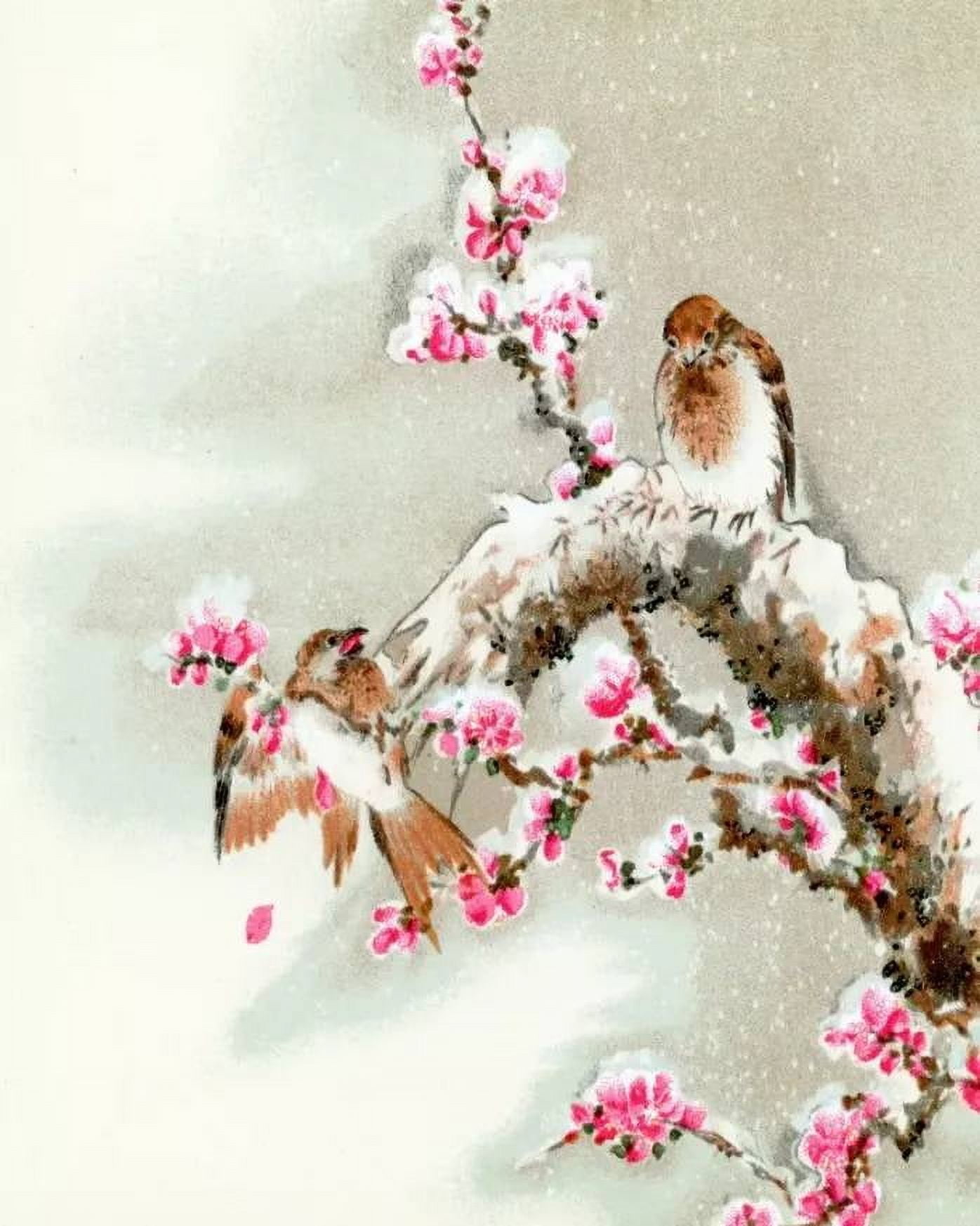 .Decor Poster.Room wall art.Home interior vintage design.Asian birds ...