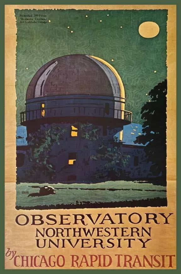 .Decor Poster.Room wall art design.Northwestern University Observatory ...