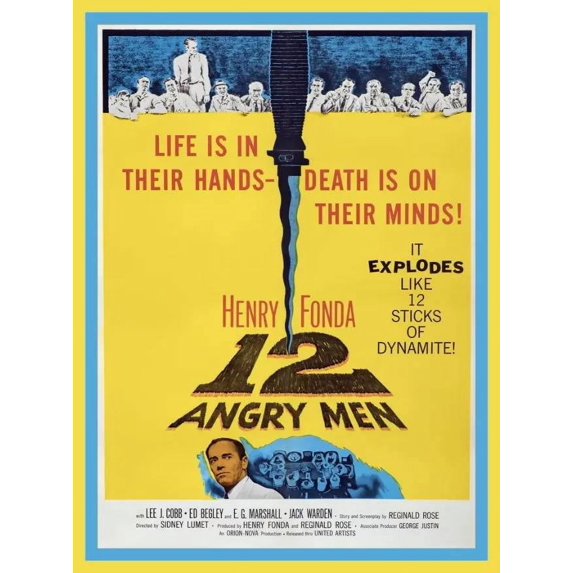 .Decor Poster.Room wall home art design.Fonda Angry Men retro movie 16 ...