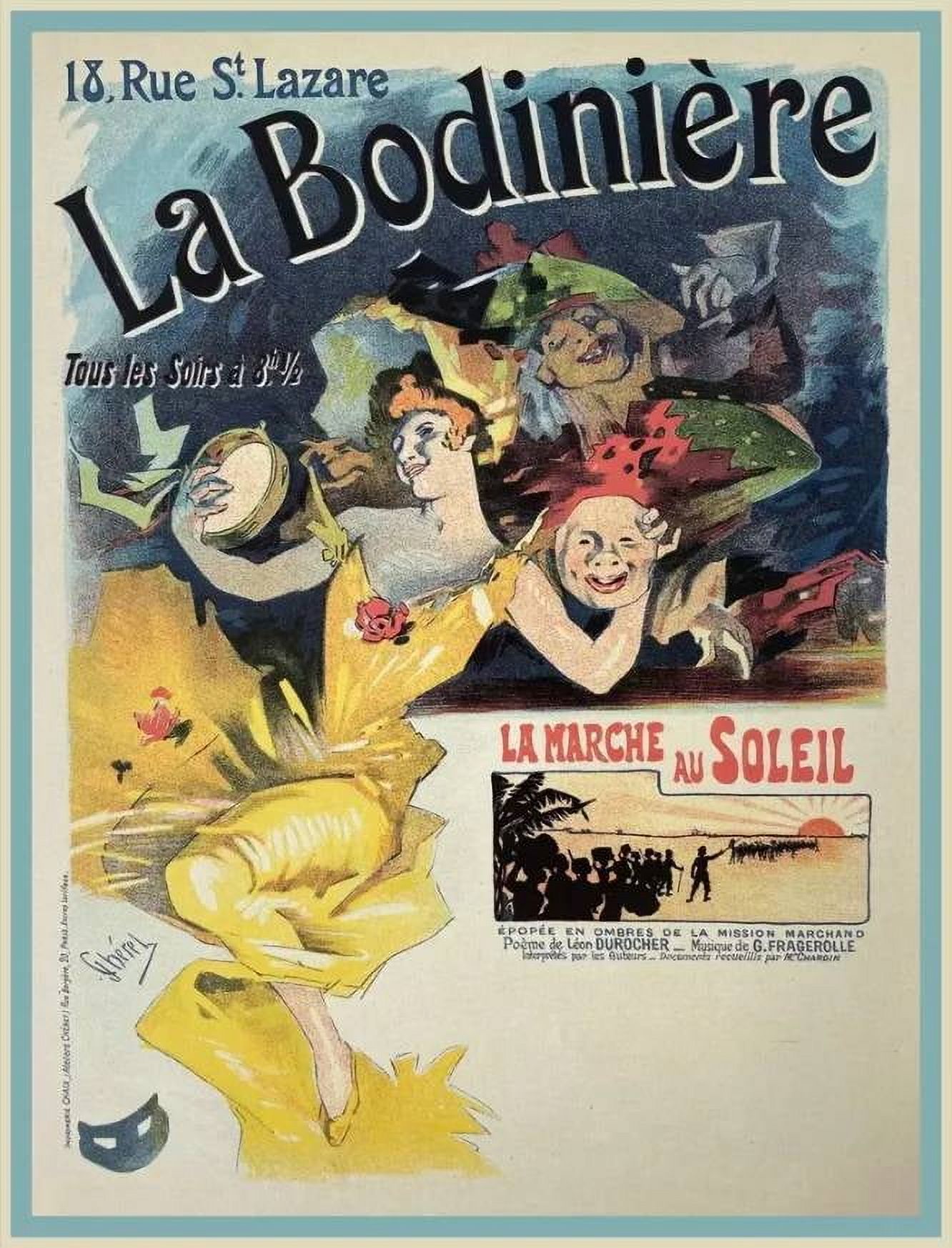 .Decor Poster.Room wall interior art design.French Bodiniere Sun circus ...