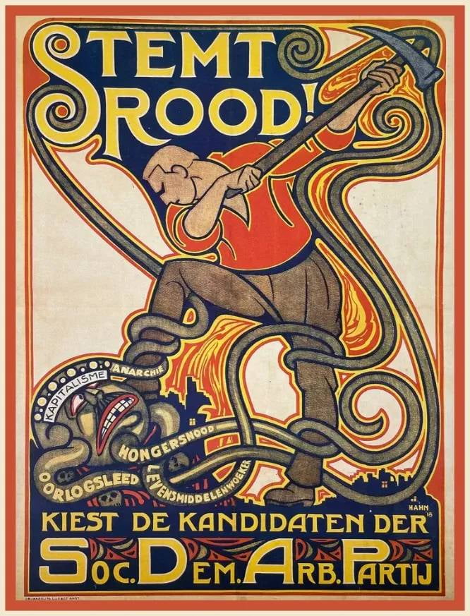 .Decor Poster.Room wall interior art design.Stay Red.Dutch politics 11 ...