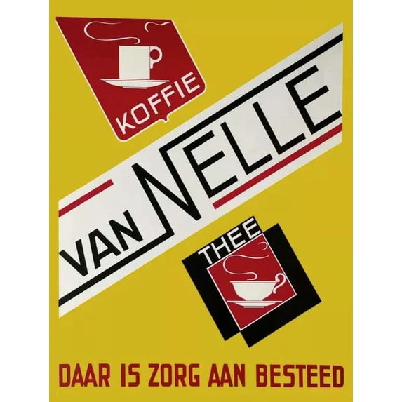 .Decor Poster.Room wall interior design.Vintage Dutch coffee and tea ad ...