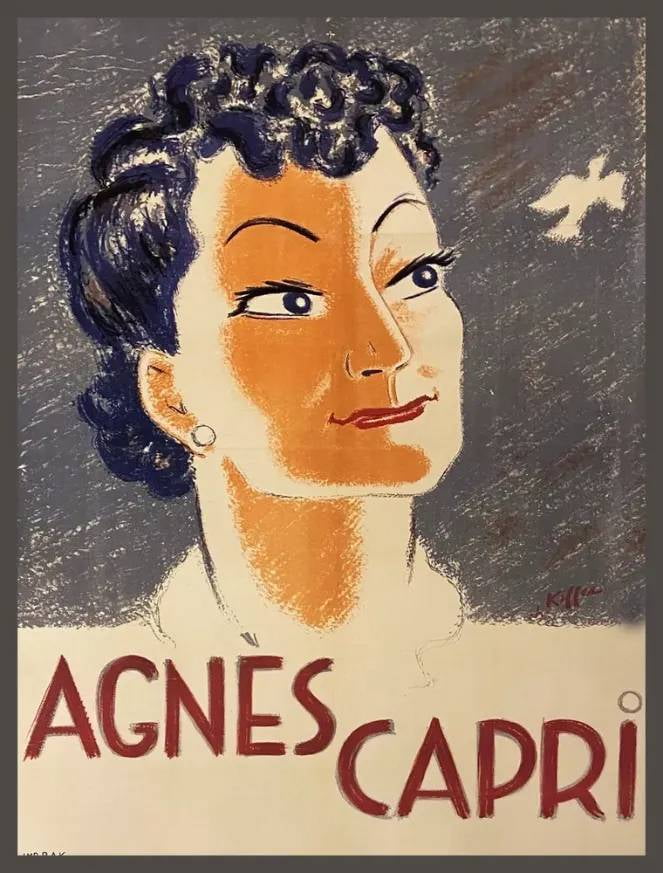 .Decor Poster..Vintage Interior wall art design.Agnes Capri.French ...