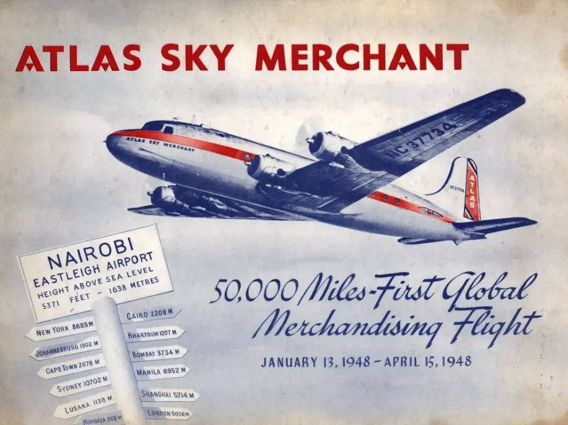 .Decor Poster.Vintage Interior wall design. Aviation ad.Retro Airplane ...