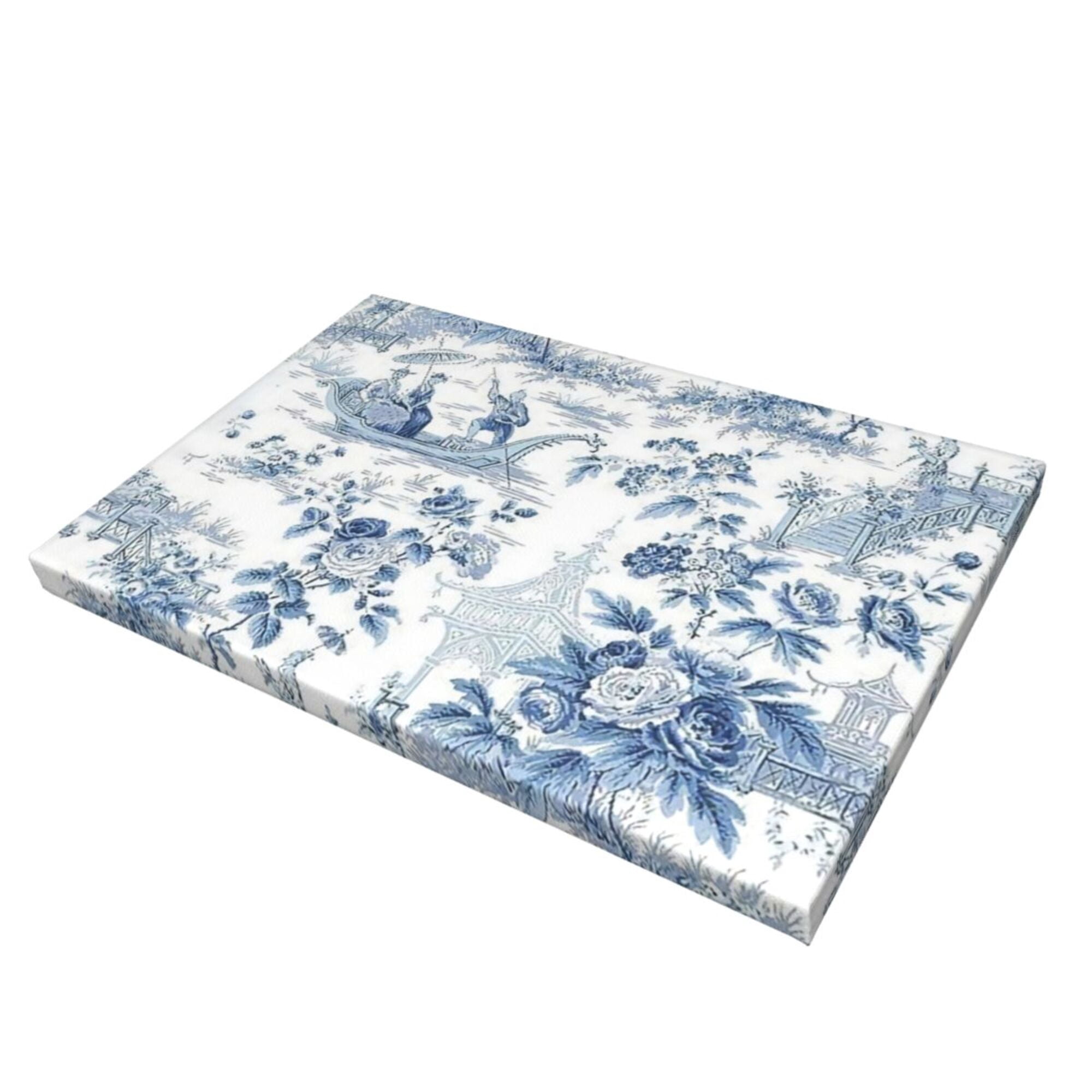 Decor Powder Blue Chinoiserie Toile Wall Decor Bathroom Canvas Painting ...