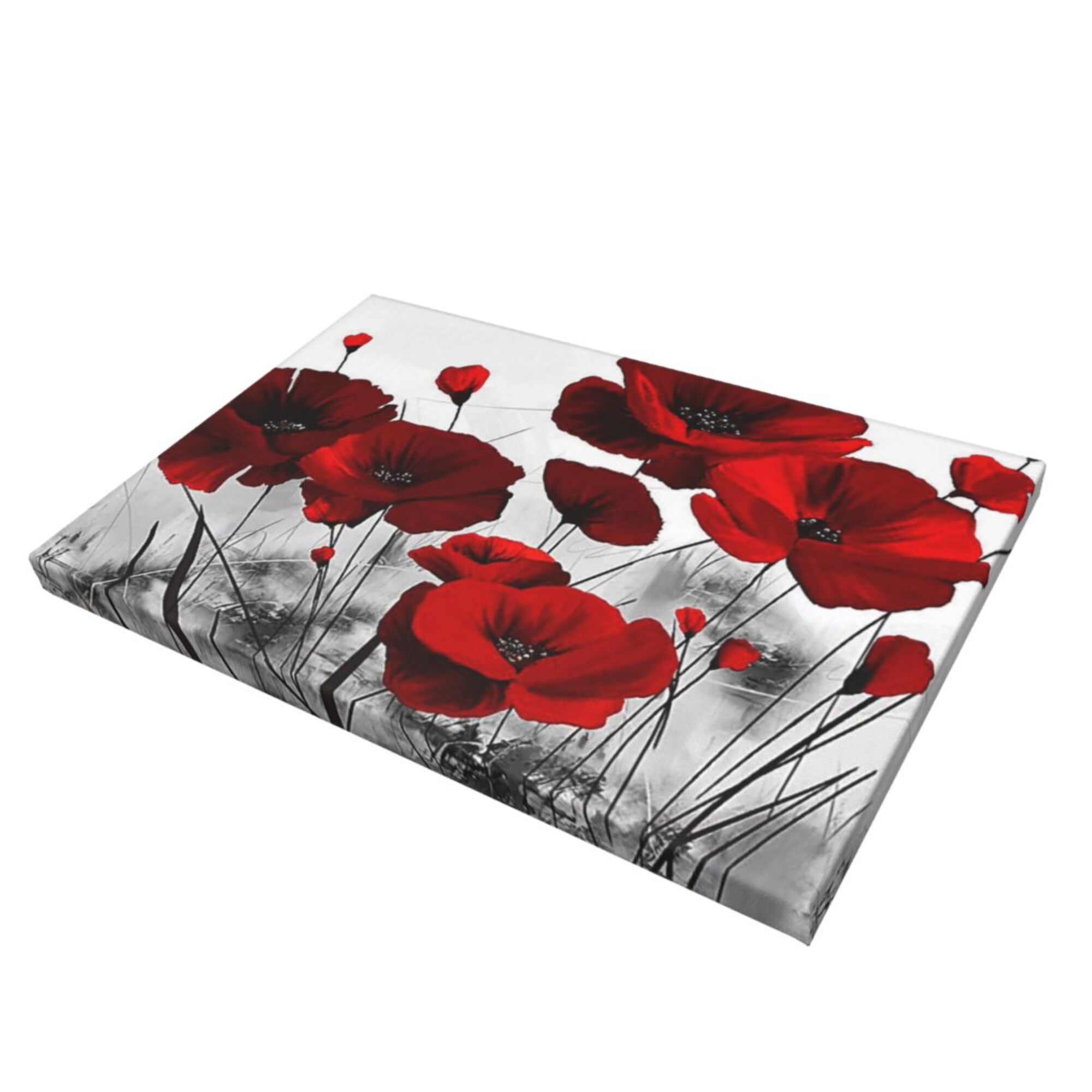 Decor Red Poppy Flower Wall Decor Bathroom Canvas Painting Modern ...