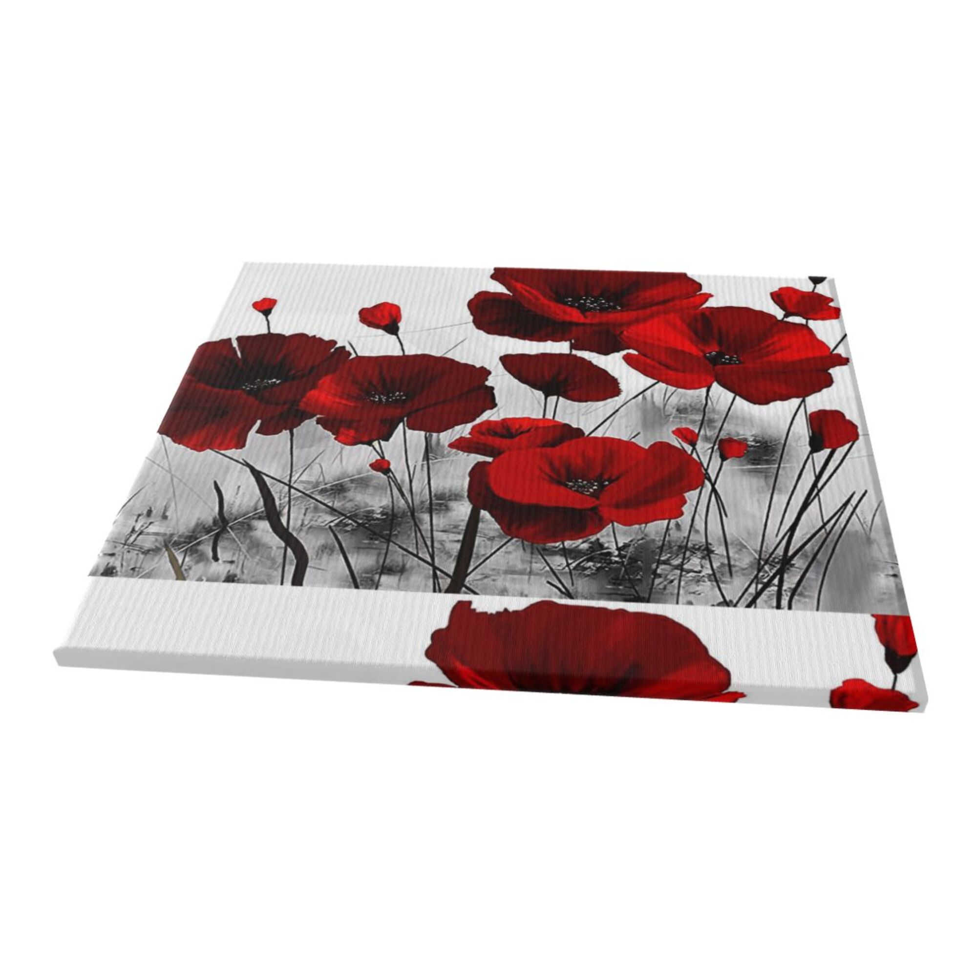 Decor Red Poppy Flower Wall Decor Bathroom Canvas Painting Modern ...