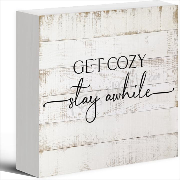 Decor Sign Get Cozy Stay Awhile Sign Family Sign Family Decor Wooden ...