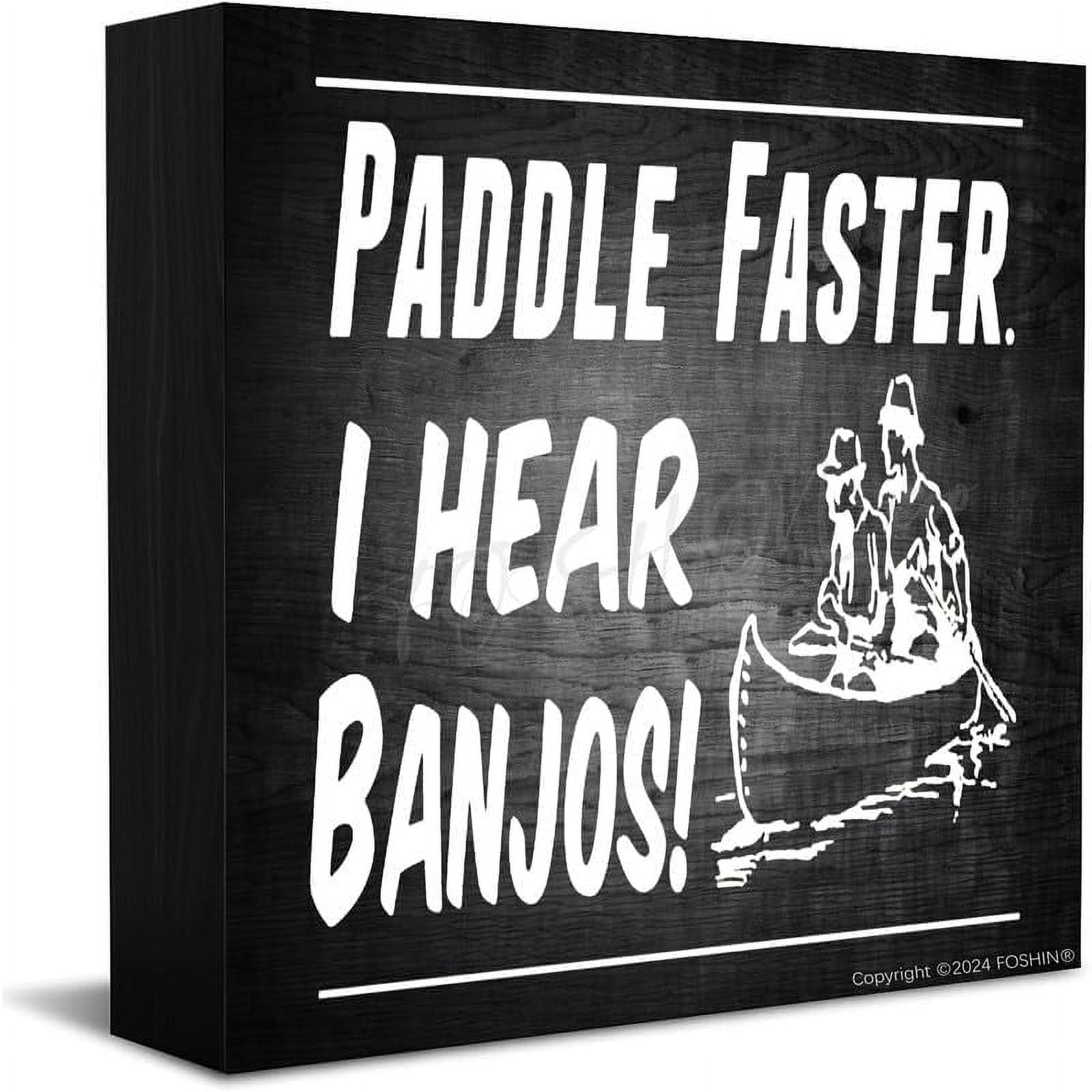 Decor Sign Paddle Faster Wood Canoe Sign Wood Box Sign Rustic Wooden ...