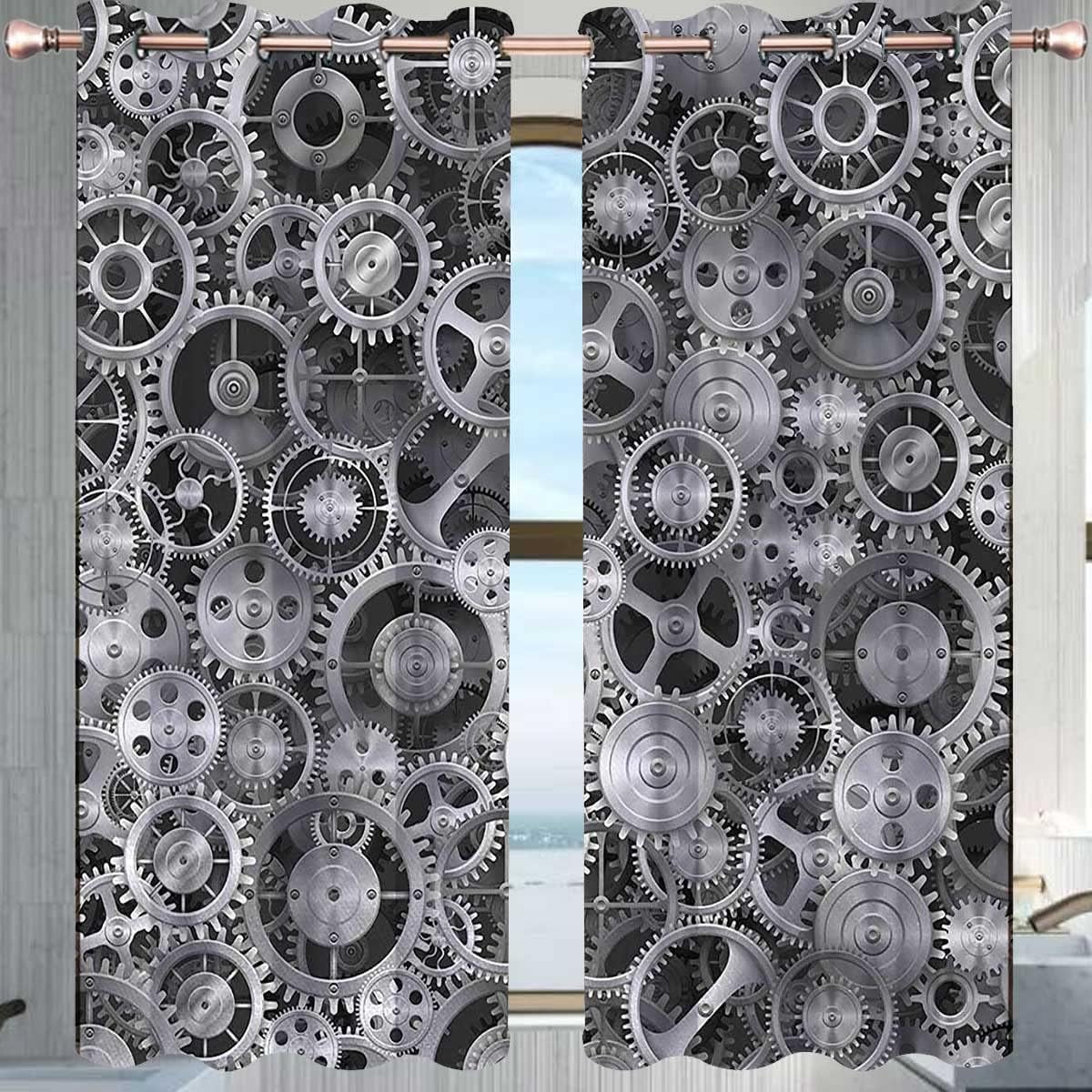 Decor Sliding Glass Door Curtain 2 Panels Green White and Brown Wall ...