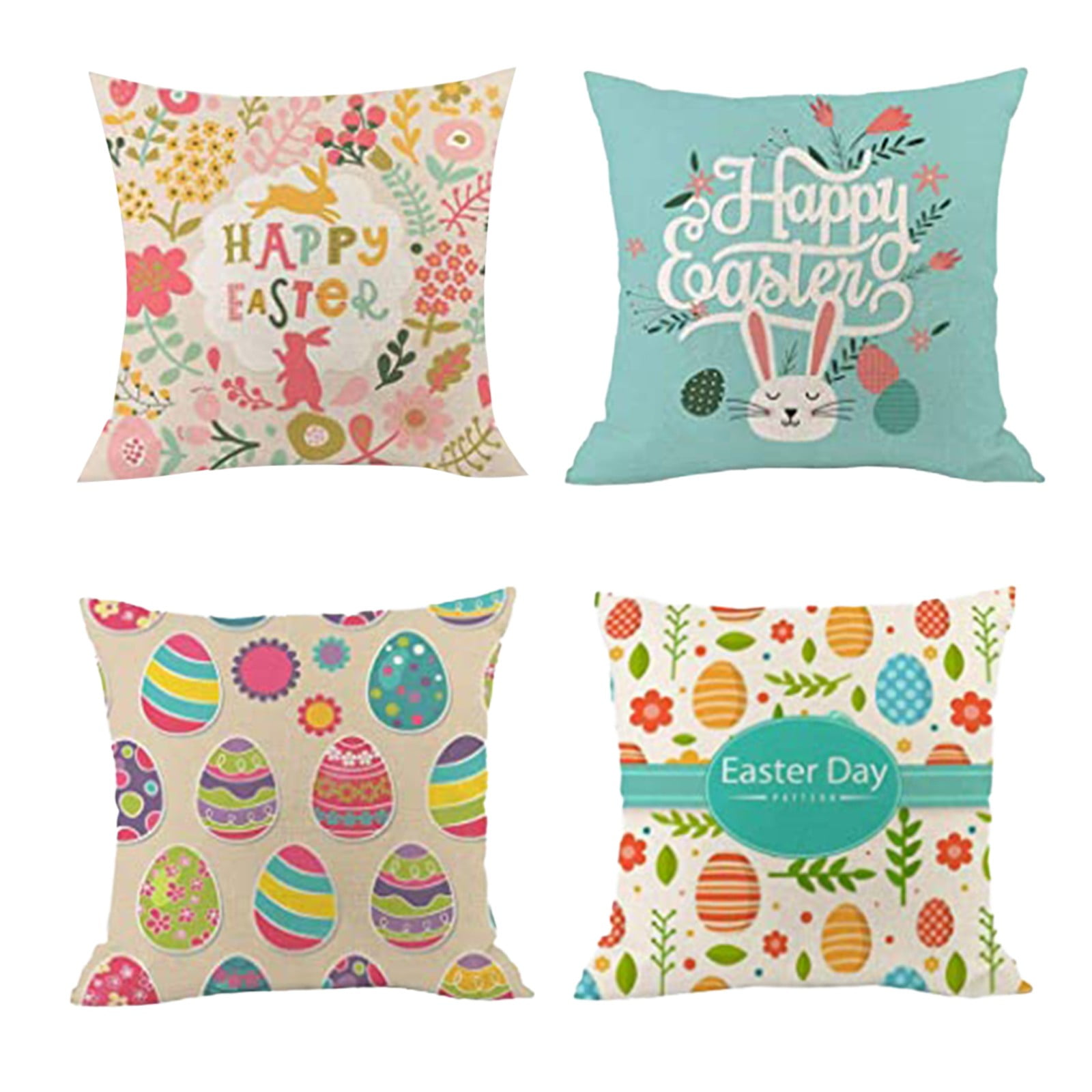 Decor Sofa Cover Print 4PC Home Easter Cases Cushion Linen Case - Walmart.com