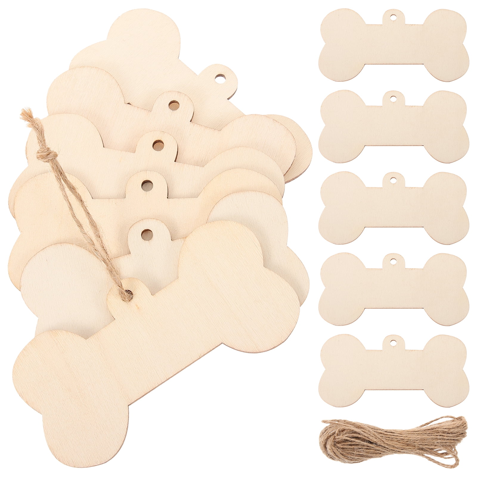 1 Set Bone Shaped Wooden Cutouts Diy Paintable Blank Wood Plaque ...