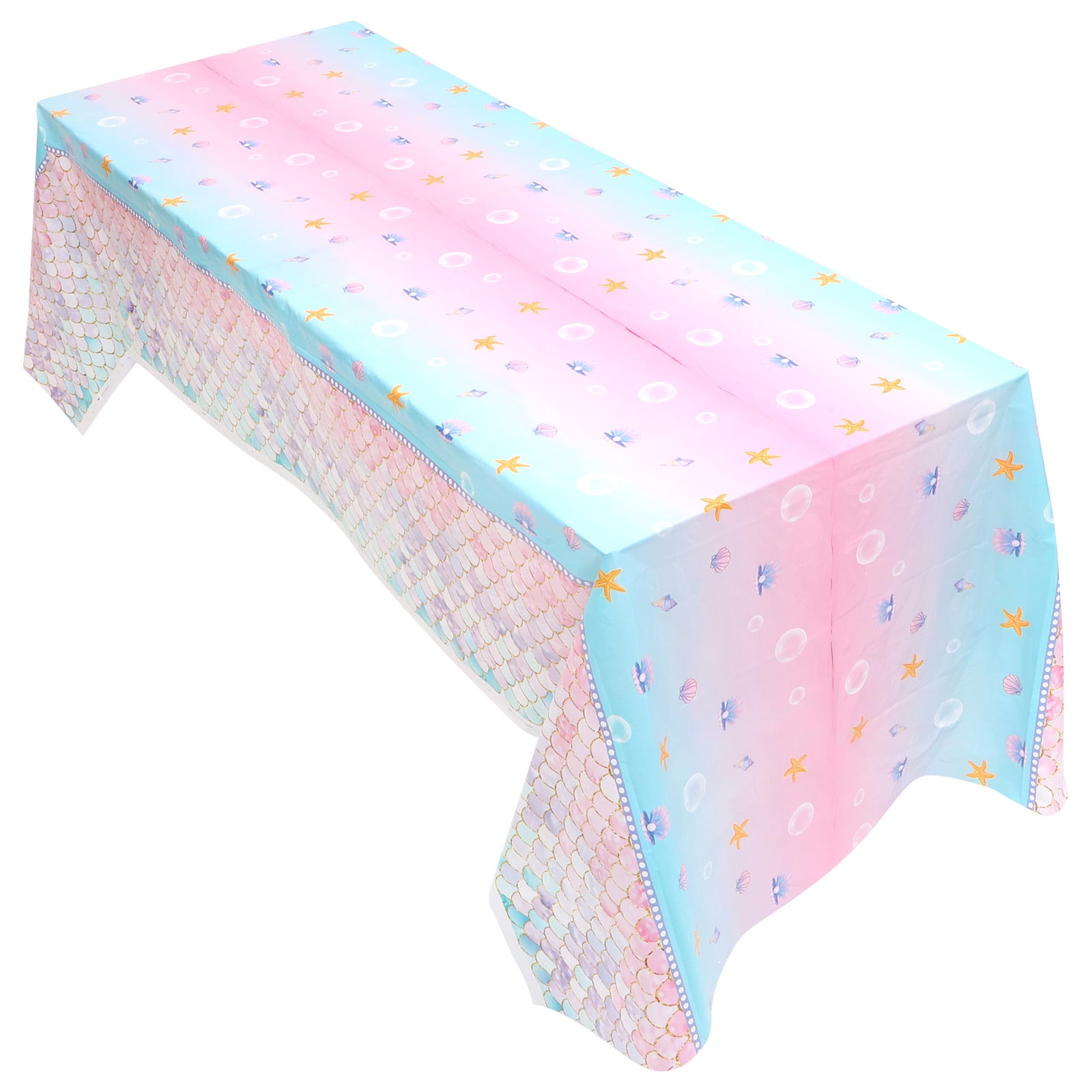 RENACLIPY multi color sea theme fish scales plastic tablecloth ...