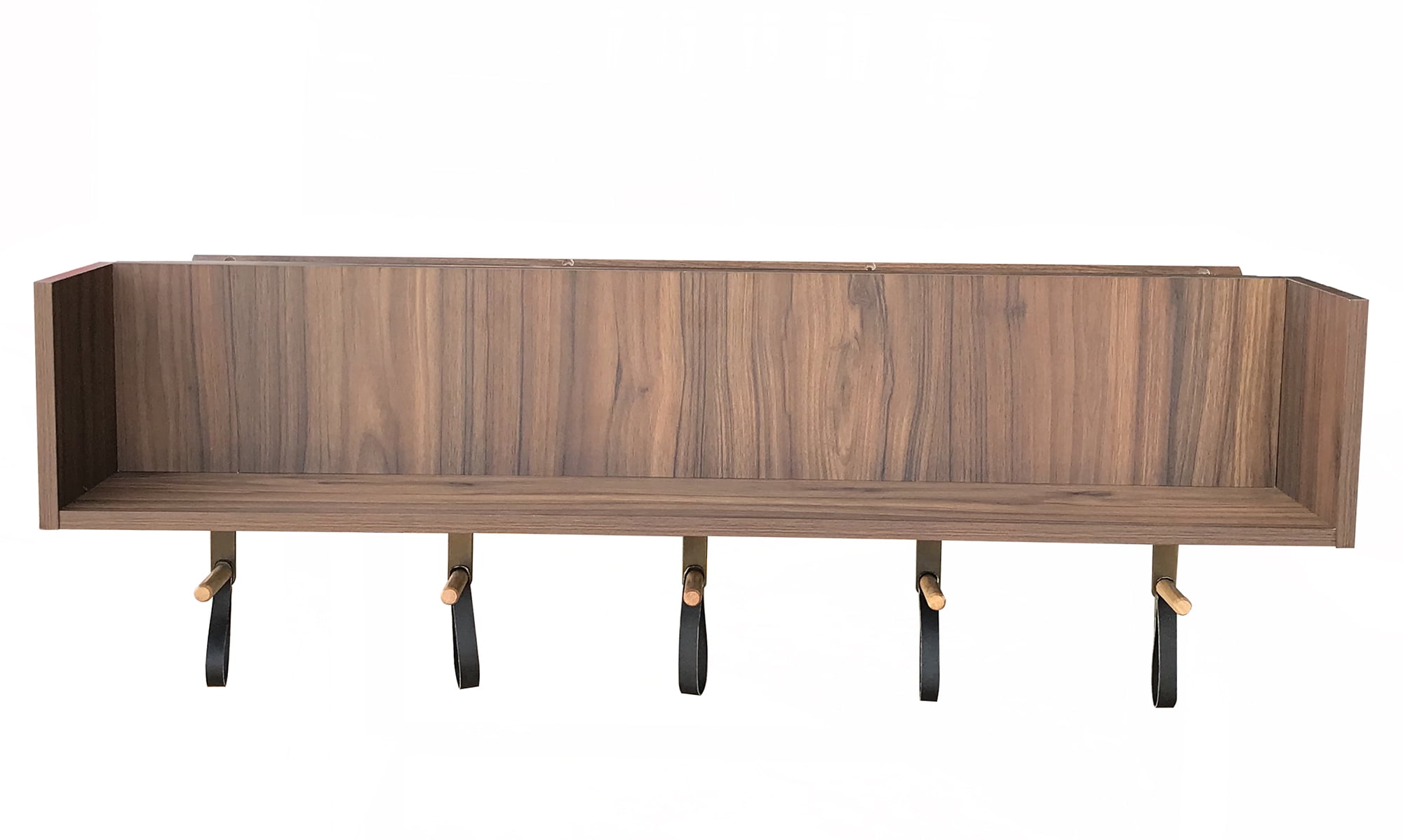 Decor Therapy Allen Entryway Wall Shelf with Storage Loops, Brown, 42 ...