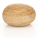 Edgeley Boho Round Pouf in Grey, Natural Woven Braided Jute - Walmart.com