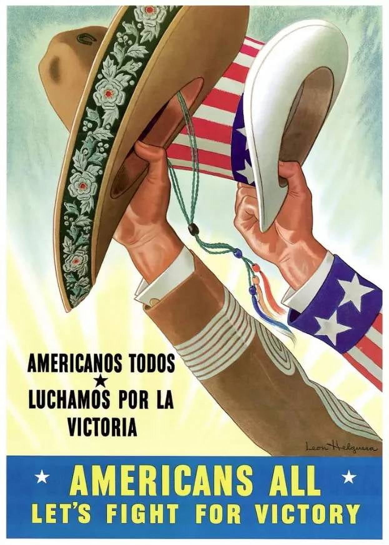 Decor War Poster. Graphic Design. Americans all fight for victory Wall ...