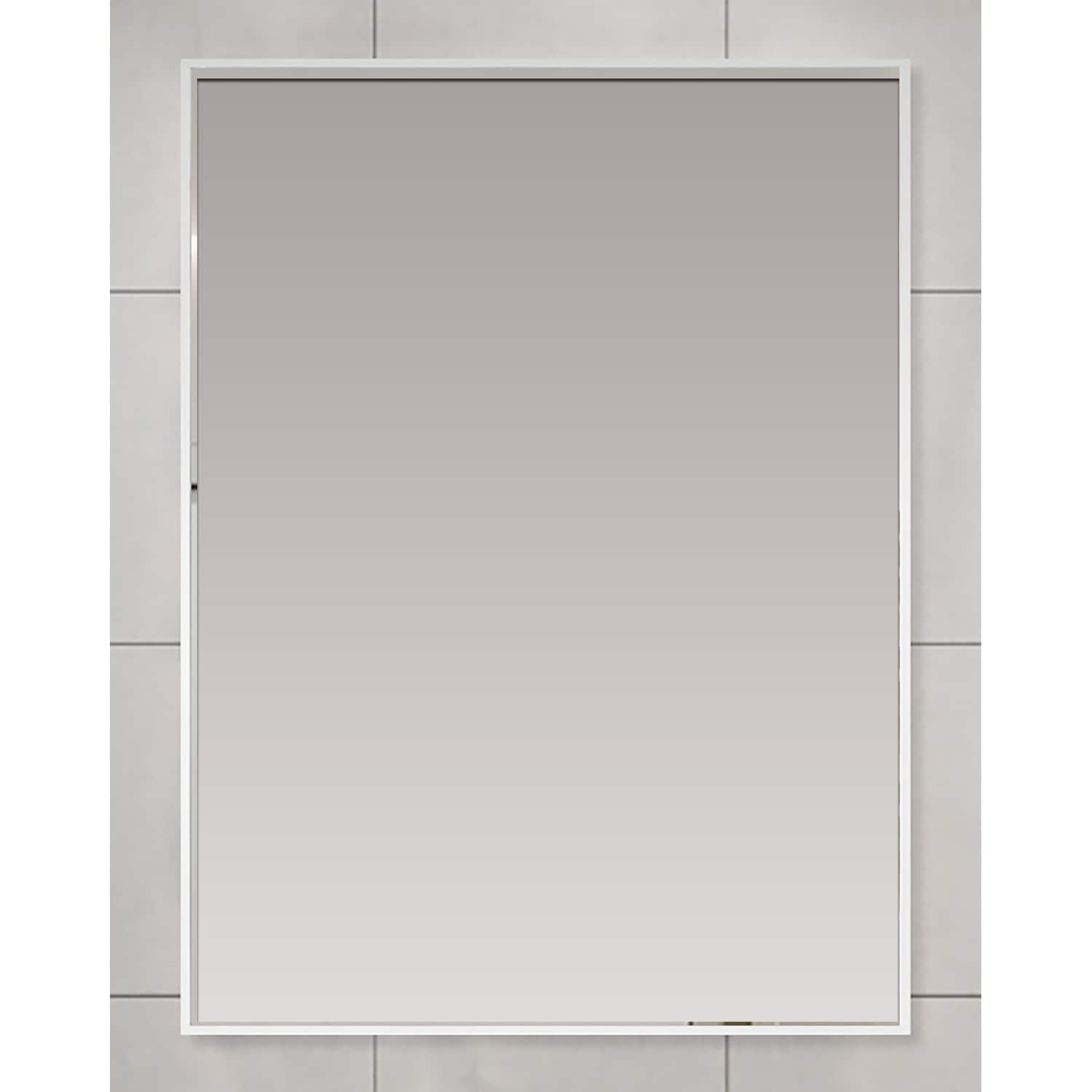 Decor Wonderland Venta Modern White Framed Wall Bathroom Vanity Mirror ...