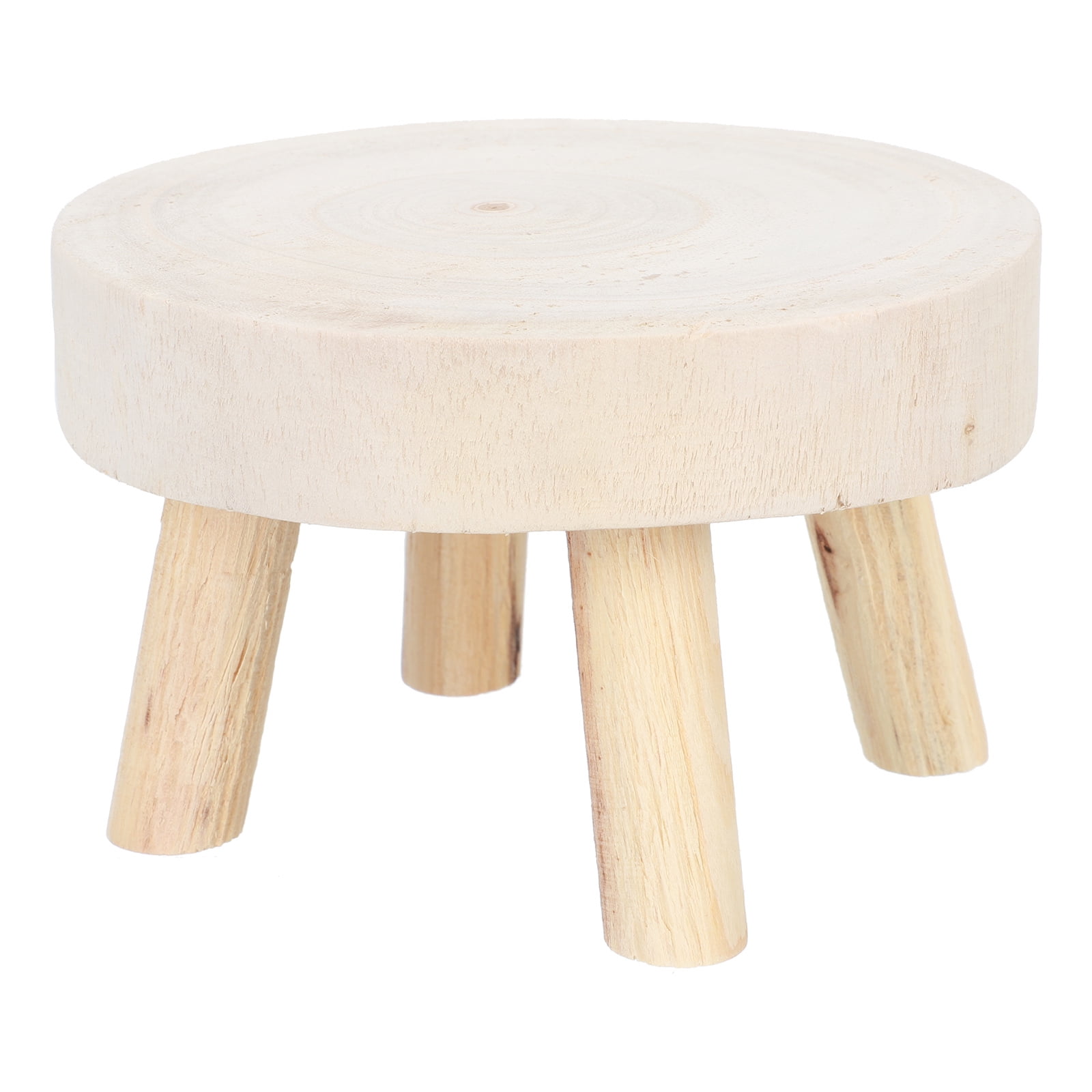 Decor Wood Flower Stool Plant Display Rack Small Round Decorate Wooden ...