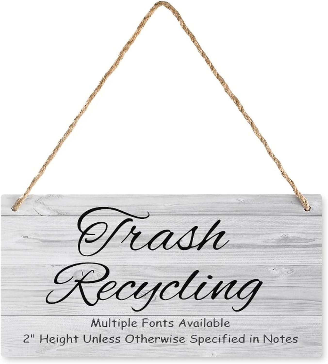 Decor Wooden Sign Trash And Recycling Multiple Fonts Available Hanging ...