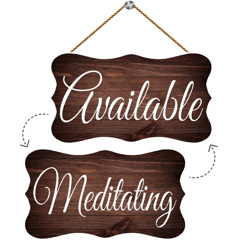 Decor Wooden Sign Two Sided Available Meditating Wood Sign Door Hanger ...