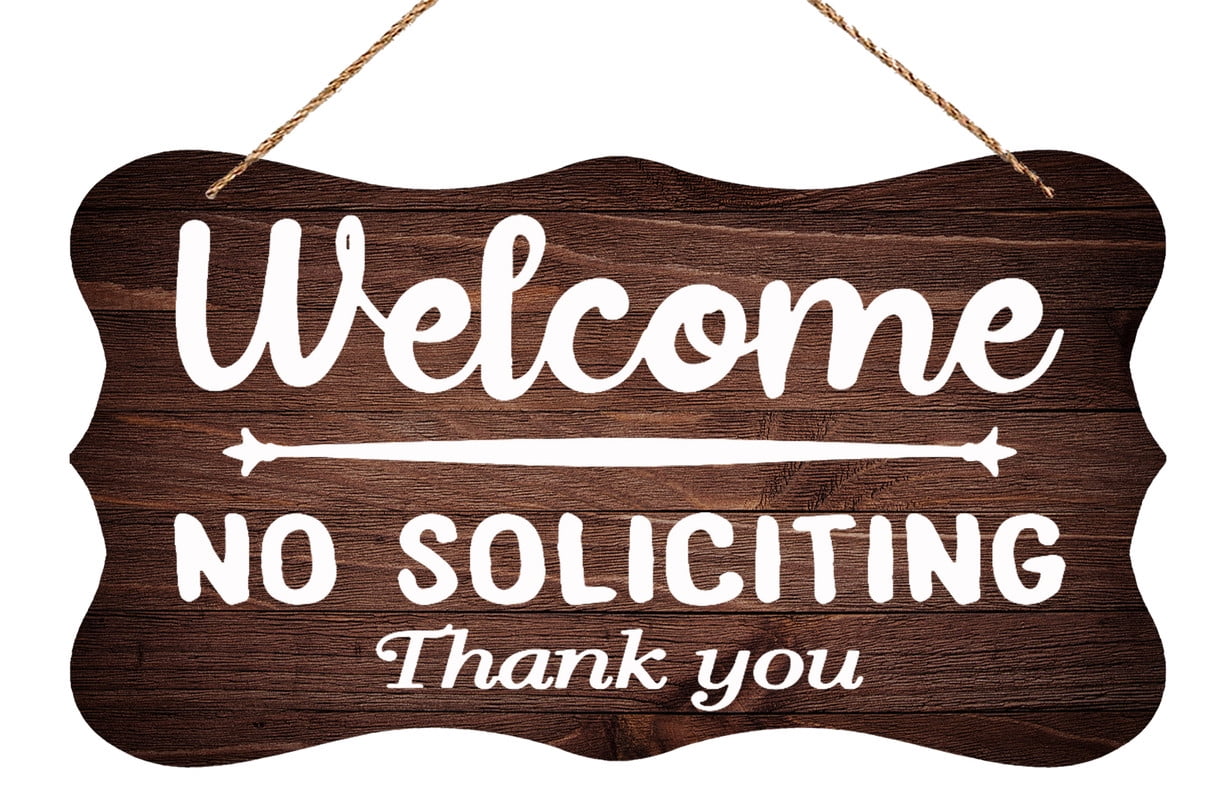 Decor Wooden Sign Welcome Sign No Soliciting Office Sign Front Door ...