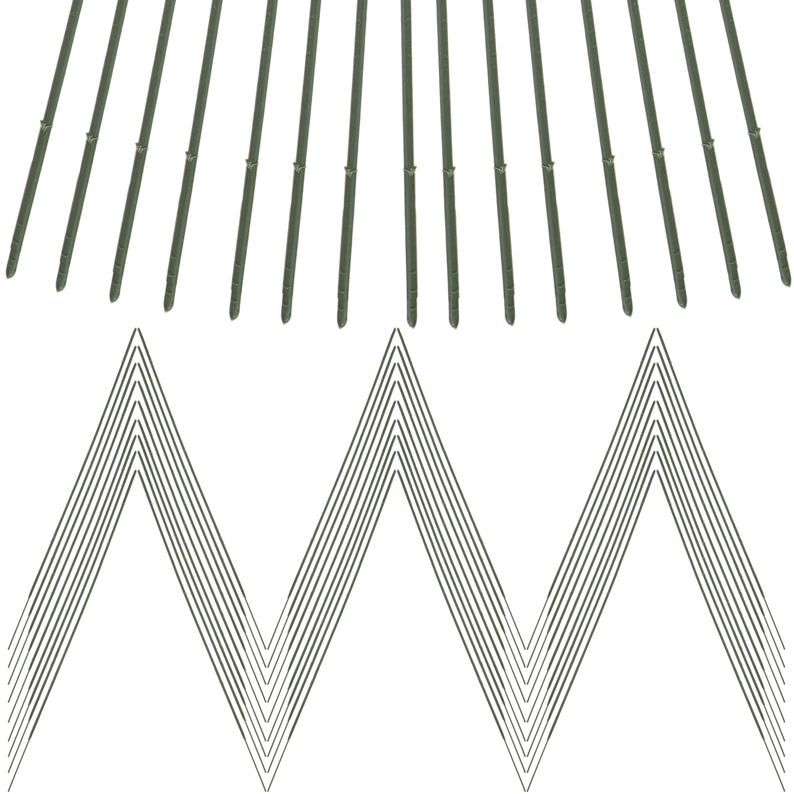 ifundom Green Floral Stems with Iron Wire for Wedding Decorations, 100 ...