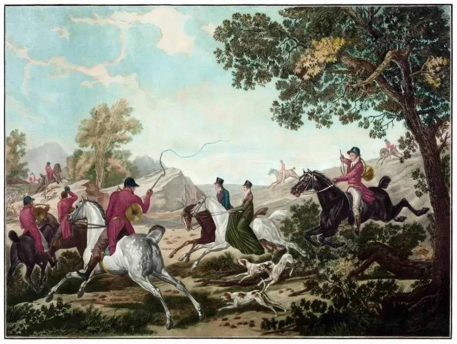 Decor hunting Poster. Fine Graphic Art. Horses & dogs. Home Wall Design ...