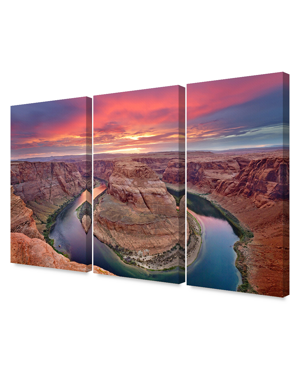 DecorArts - Horseshoe Bend, Grand Canyon, Arizona(Triptych). Giclee Canvas Prints for Wall Decor ...