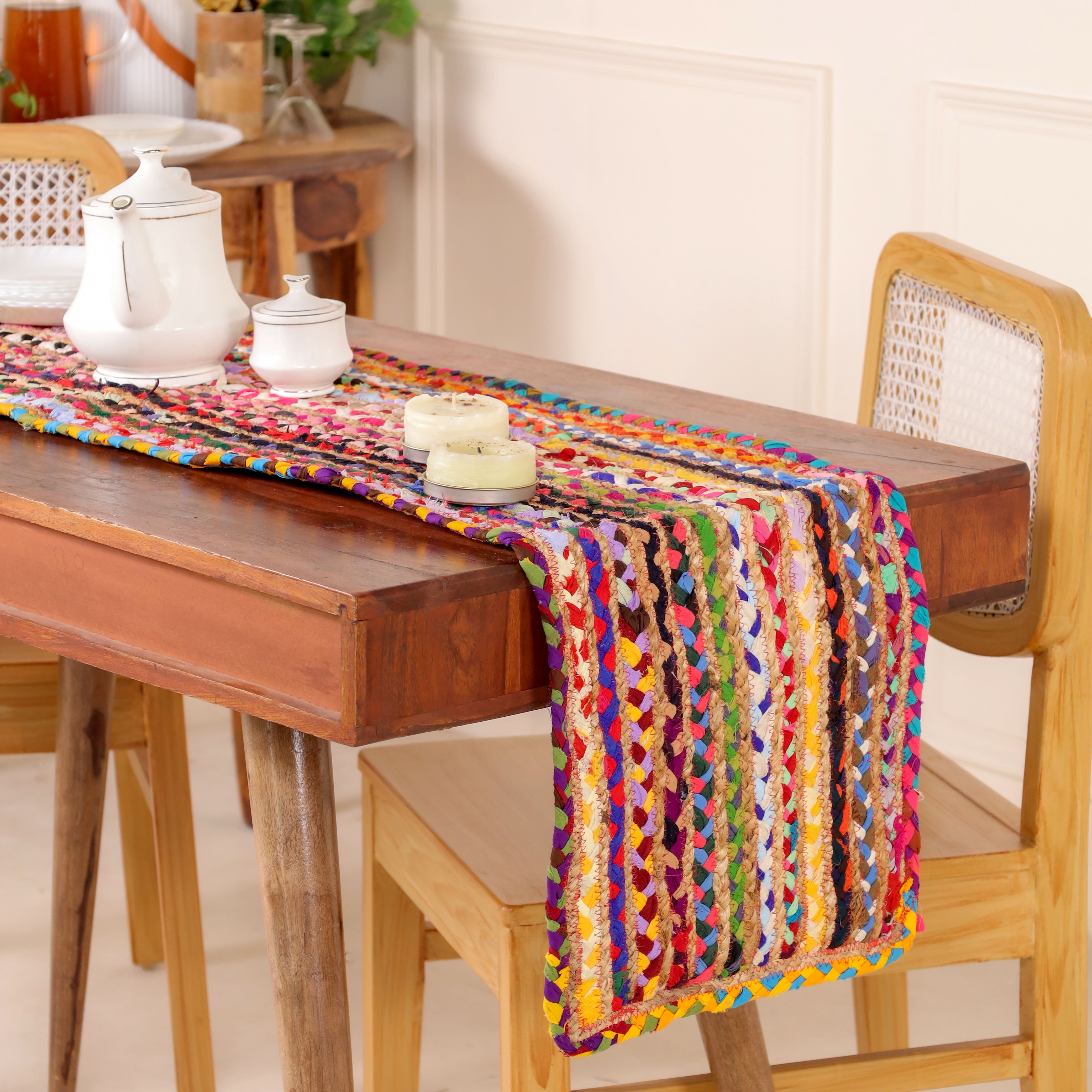 DecorAvenue Hand-Braided and Textured Natural Jute Table Runner Accent ...