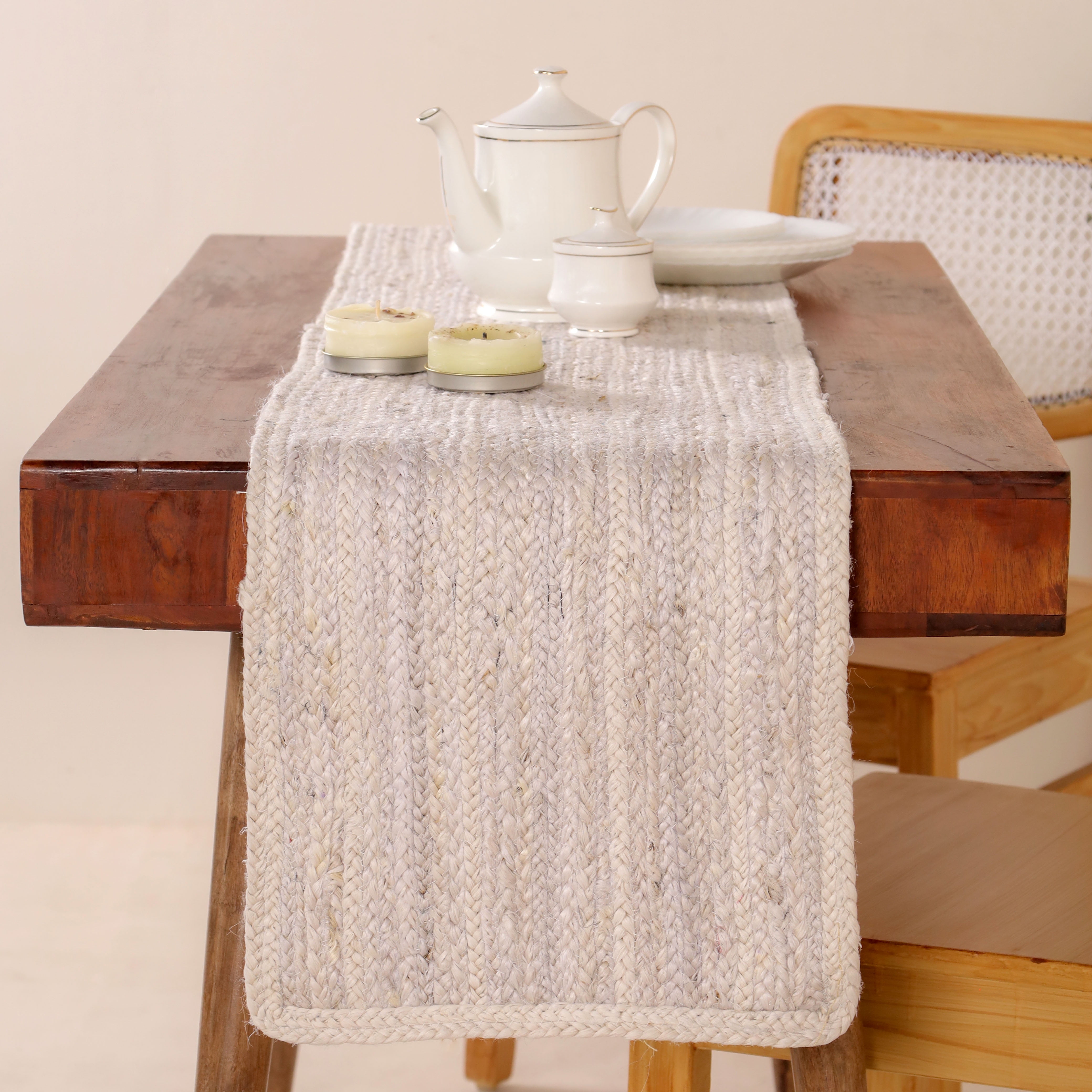 DecorAvenue Hand-Braided and Textured Natural Jute Table Runner Accent ...