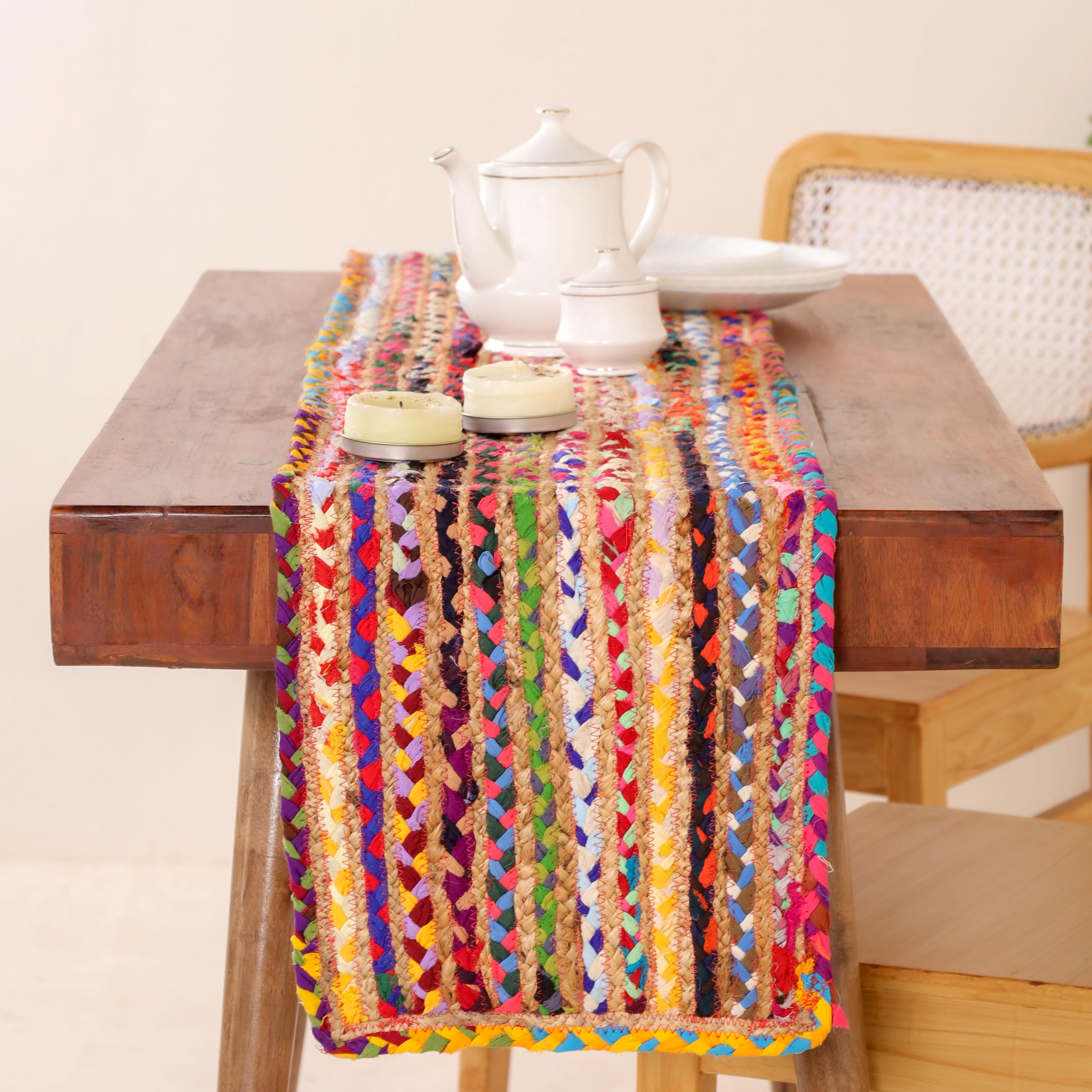 DecorAvenue Hand-Braided and Textured Natural Jute Table Runner Accent ...