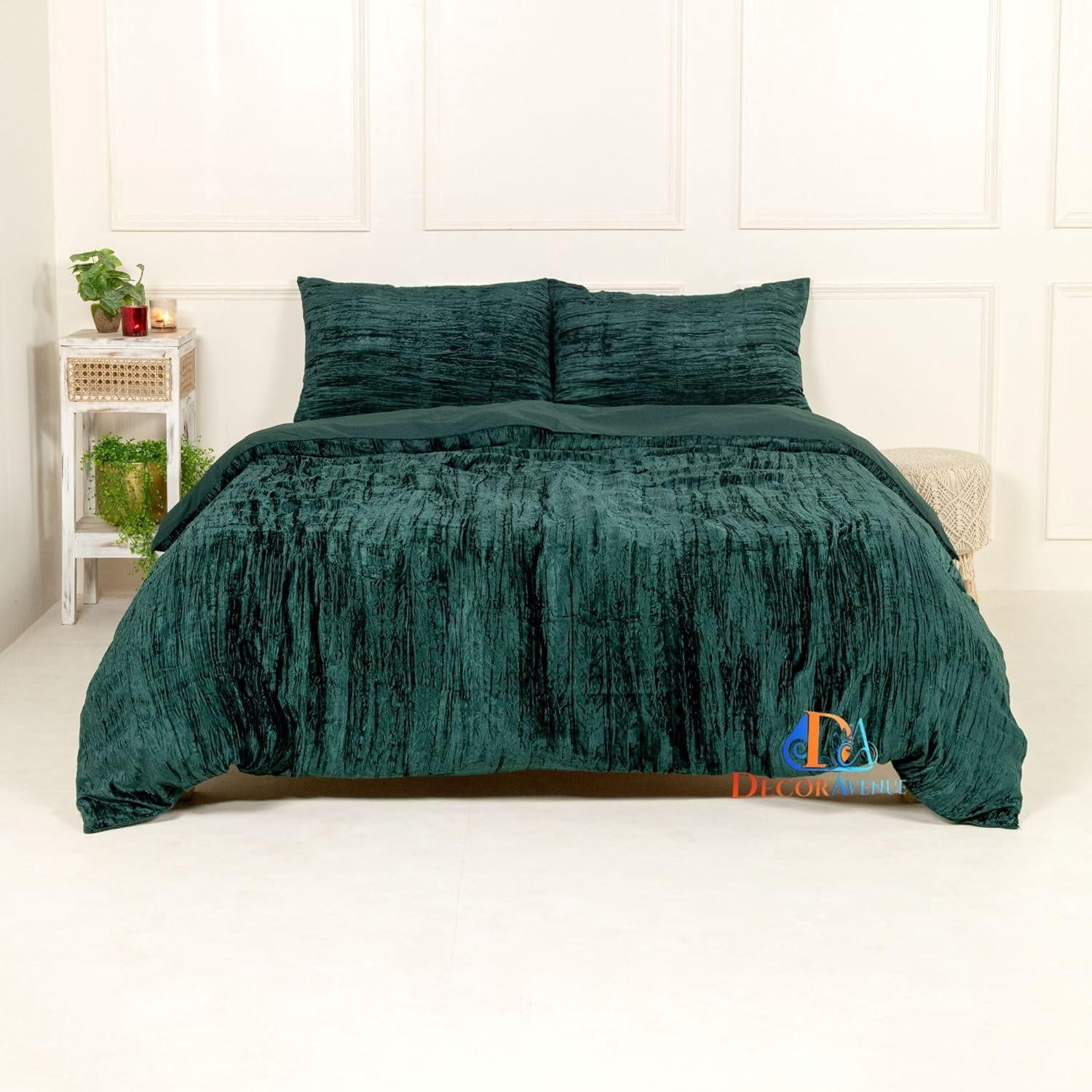 DecorAvenue Ultra-Luxe Crushed Velvet Pillow Shams Covers Set of 2 No ...