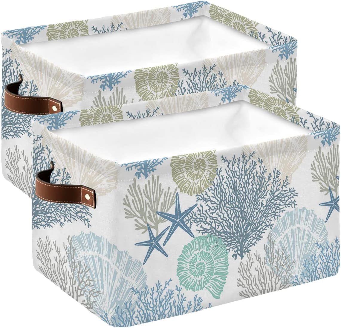 DecorLovee Coastal Storage Basket Waterproof Cube Storage Bin Organizer ...