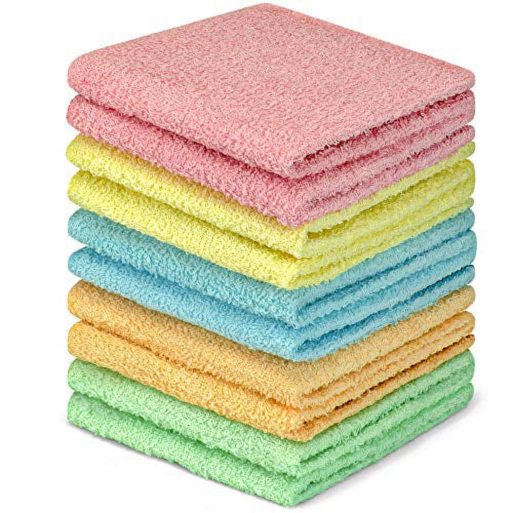 DecorRack 10 Pack 100% Cotton Wash Cloth, Luxurious Soft, 12 x 12 inch ...