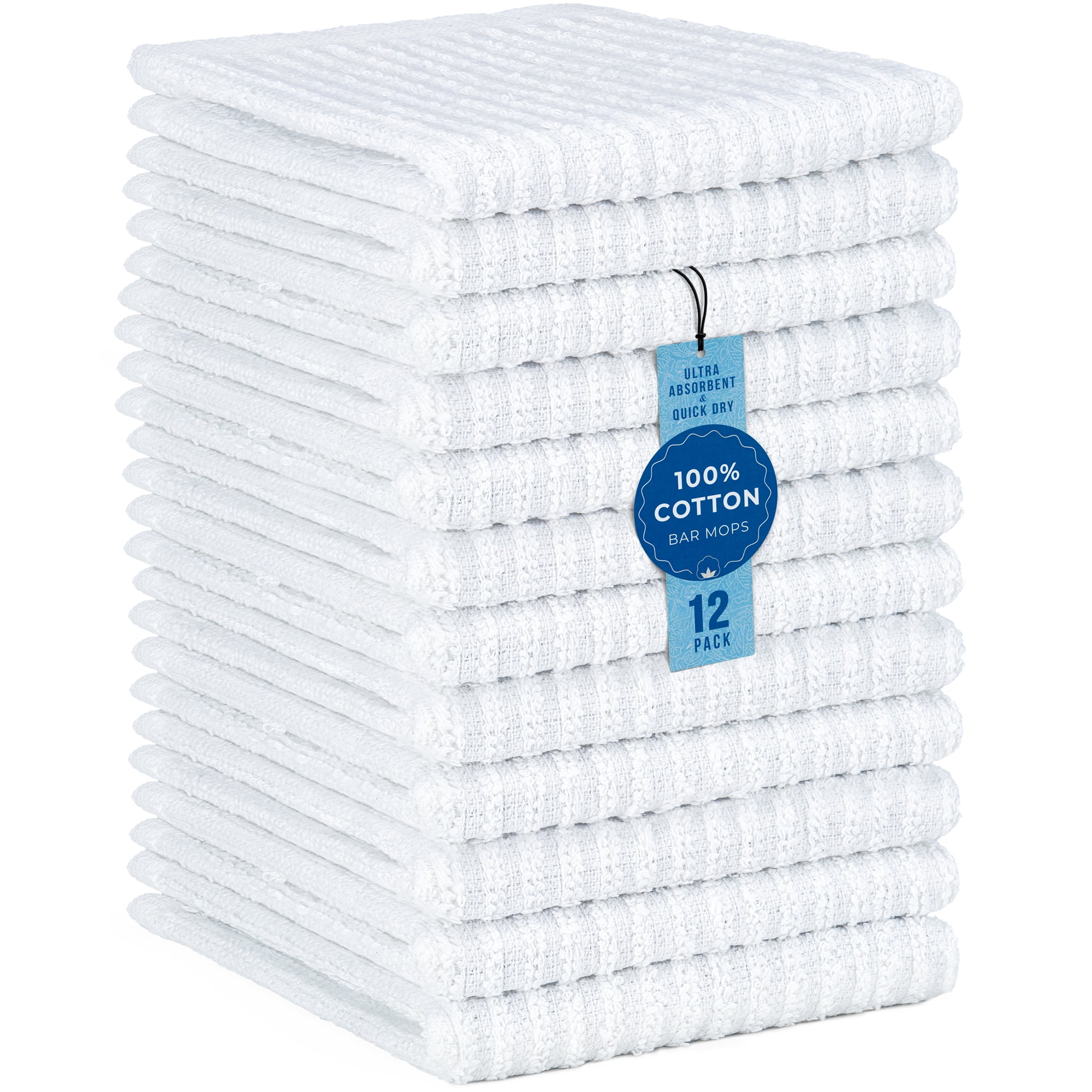 DecorRack 100% Cotton Bar Mop, 12 x 12 inch (12 Pack) - Walmart.com