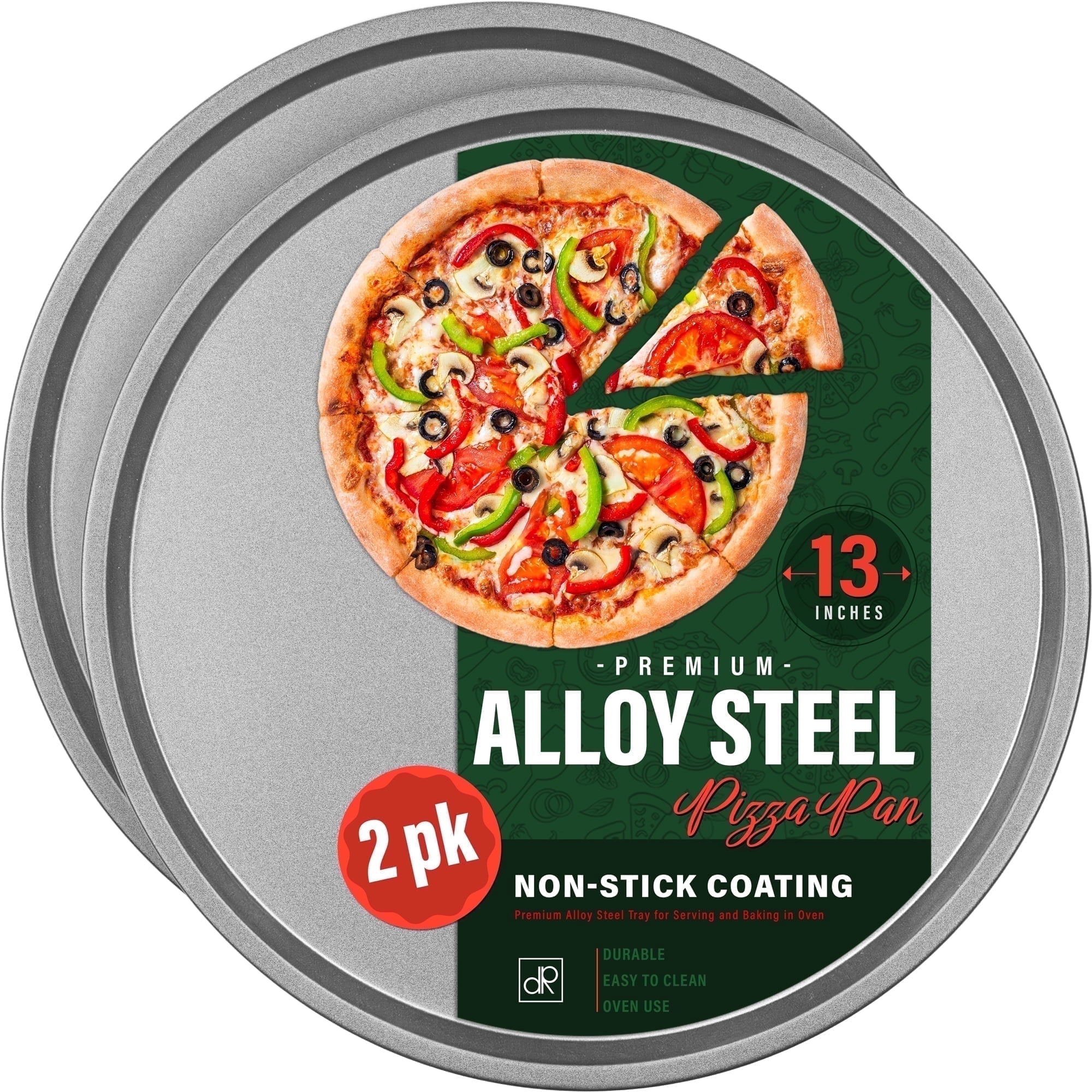 Decorrack Non-Stick Pizza Pan, 13 Inch, Heavy-Duty Alloy Steel, Oven ...