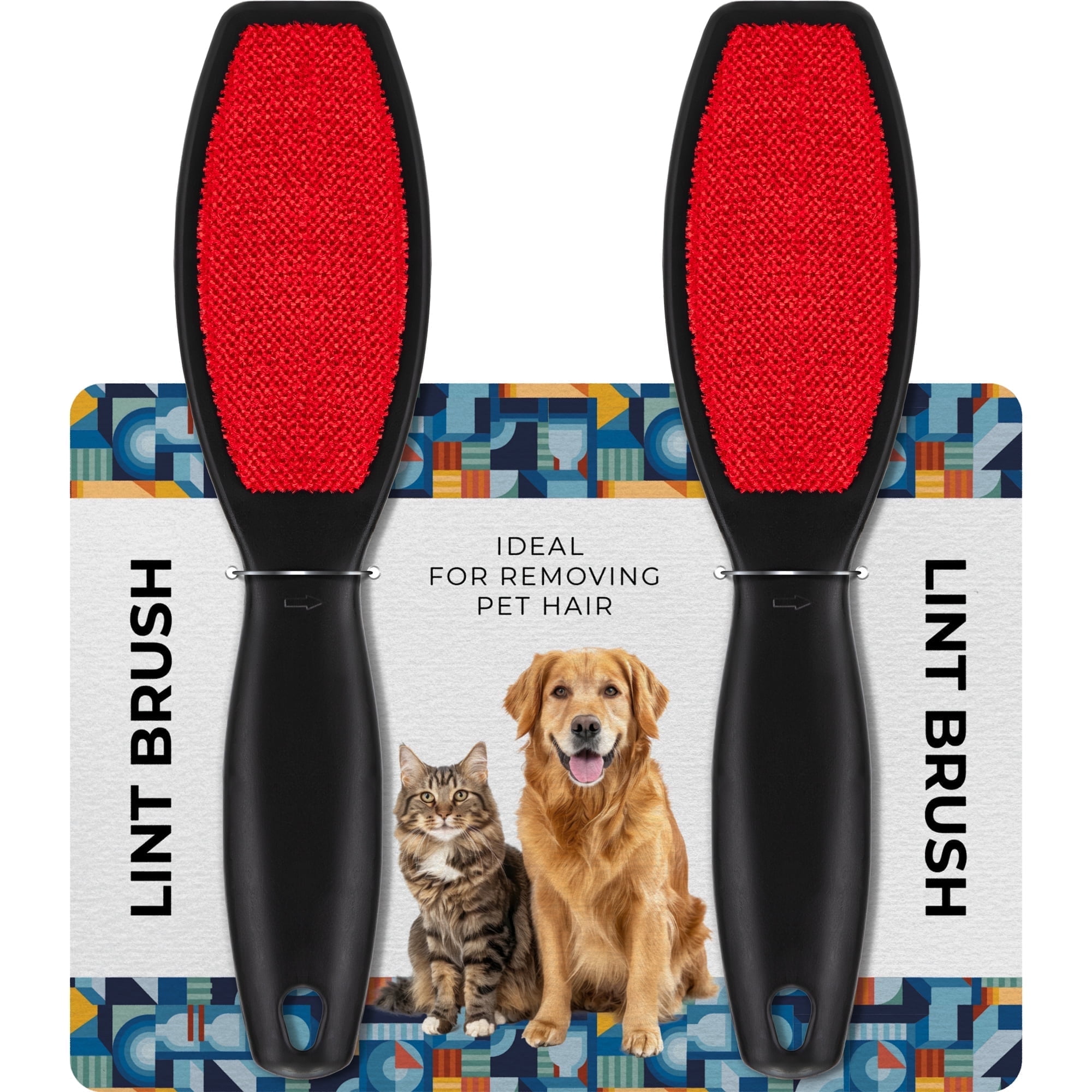 DecorRack 2 Double-Sided Lint Brushes, Lint Brush for Garment, Pet Hair, Dust Remover with Grip ...