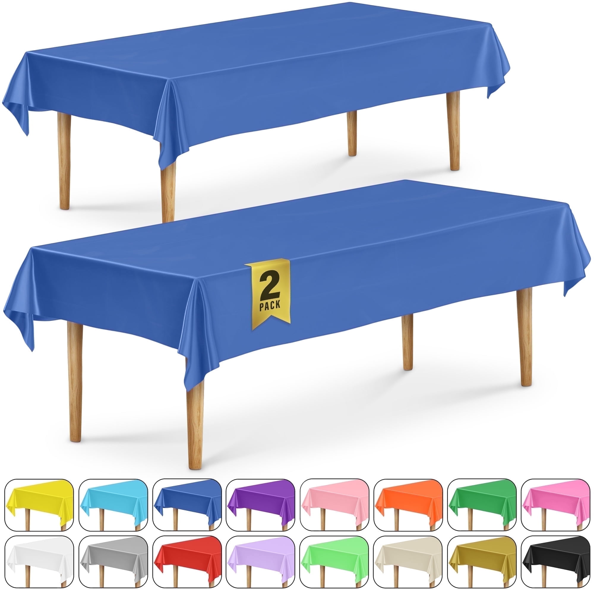 DecorRack Bulk Table Cloths Combo Multipack - 2 Rectangular BPA-Free ...